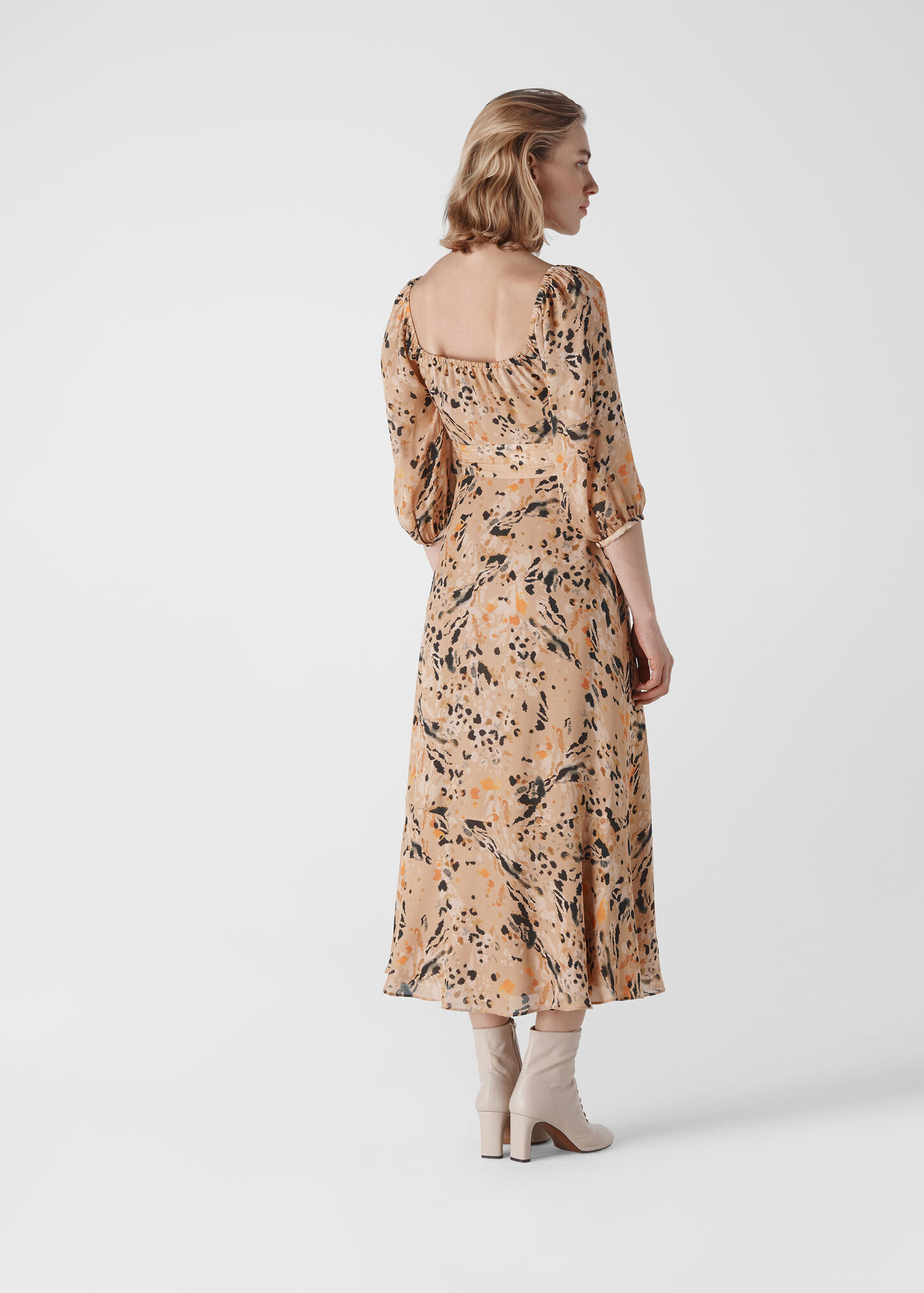 Multicolour Leopard Print Silk Dress | WHISTLES