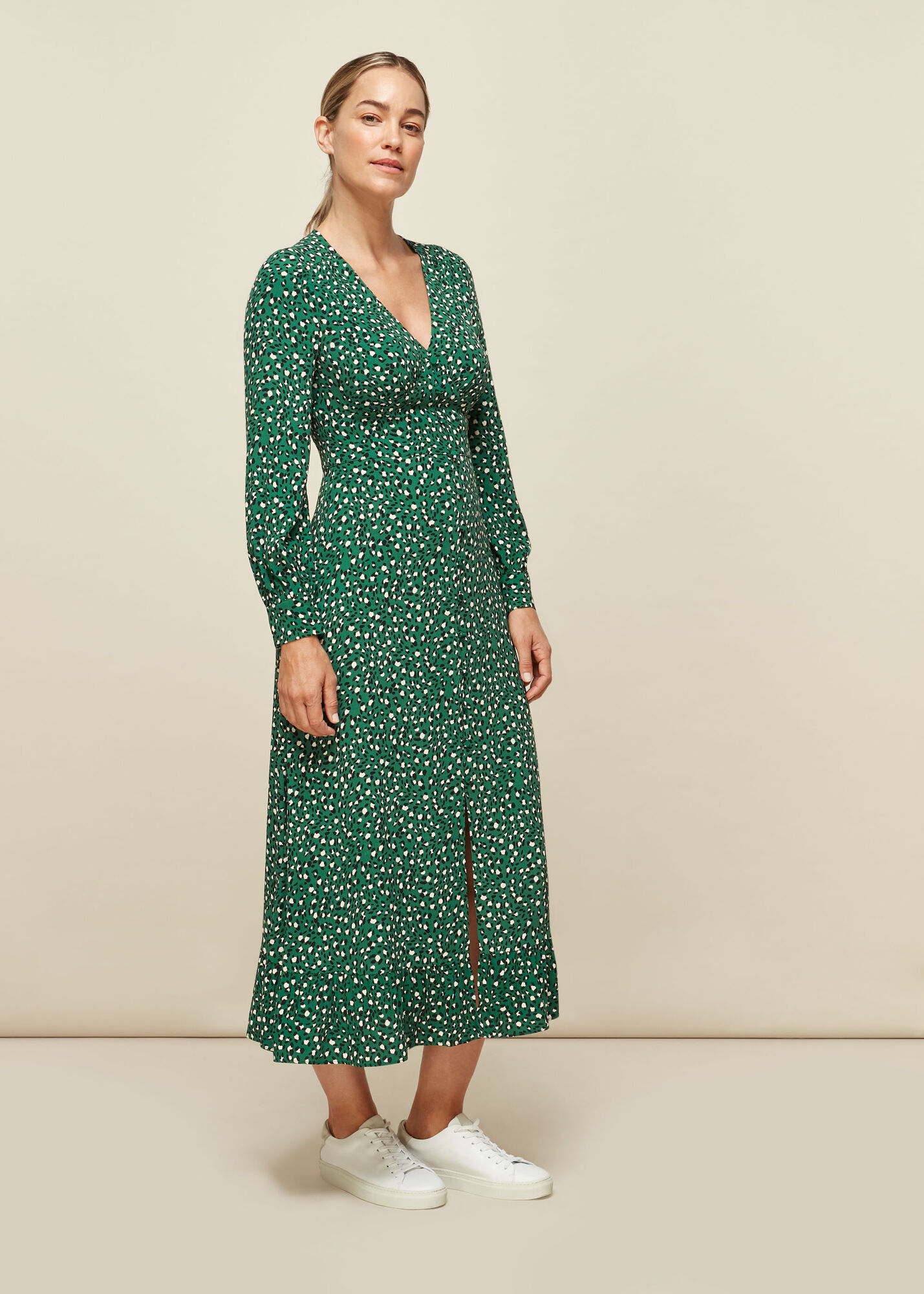 Multicolour Wild Leopard Print Midi Dress | WHISTLES | Whistles UK