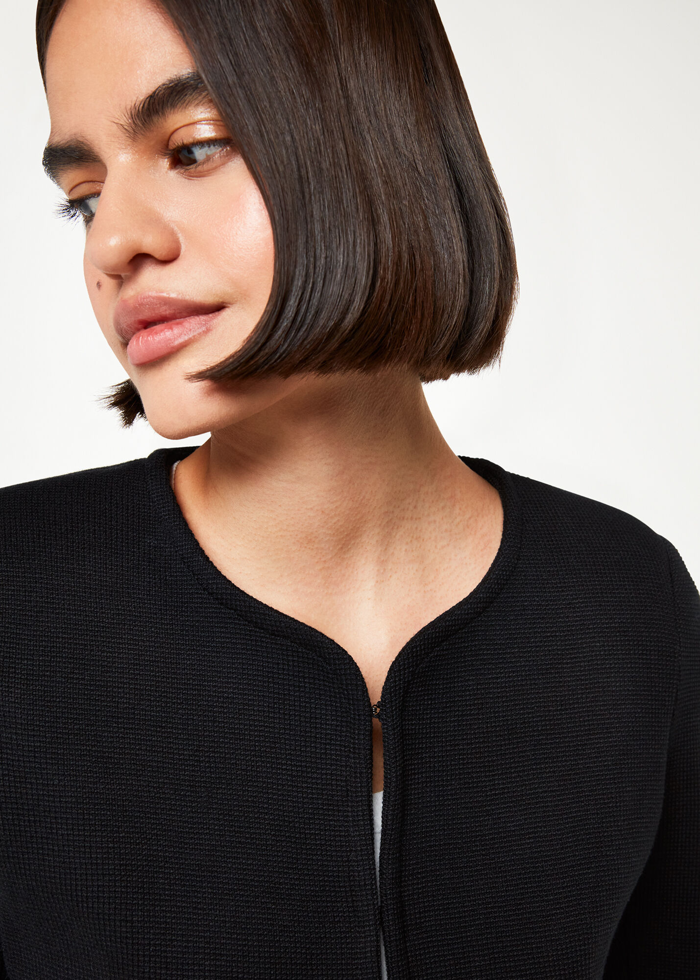 Women's Black Collarless Tailored Jacket | Whistles UK