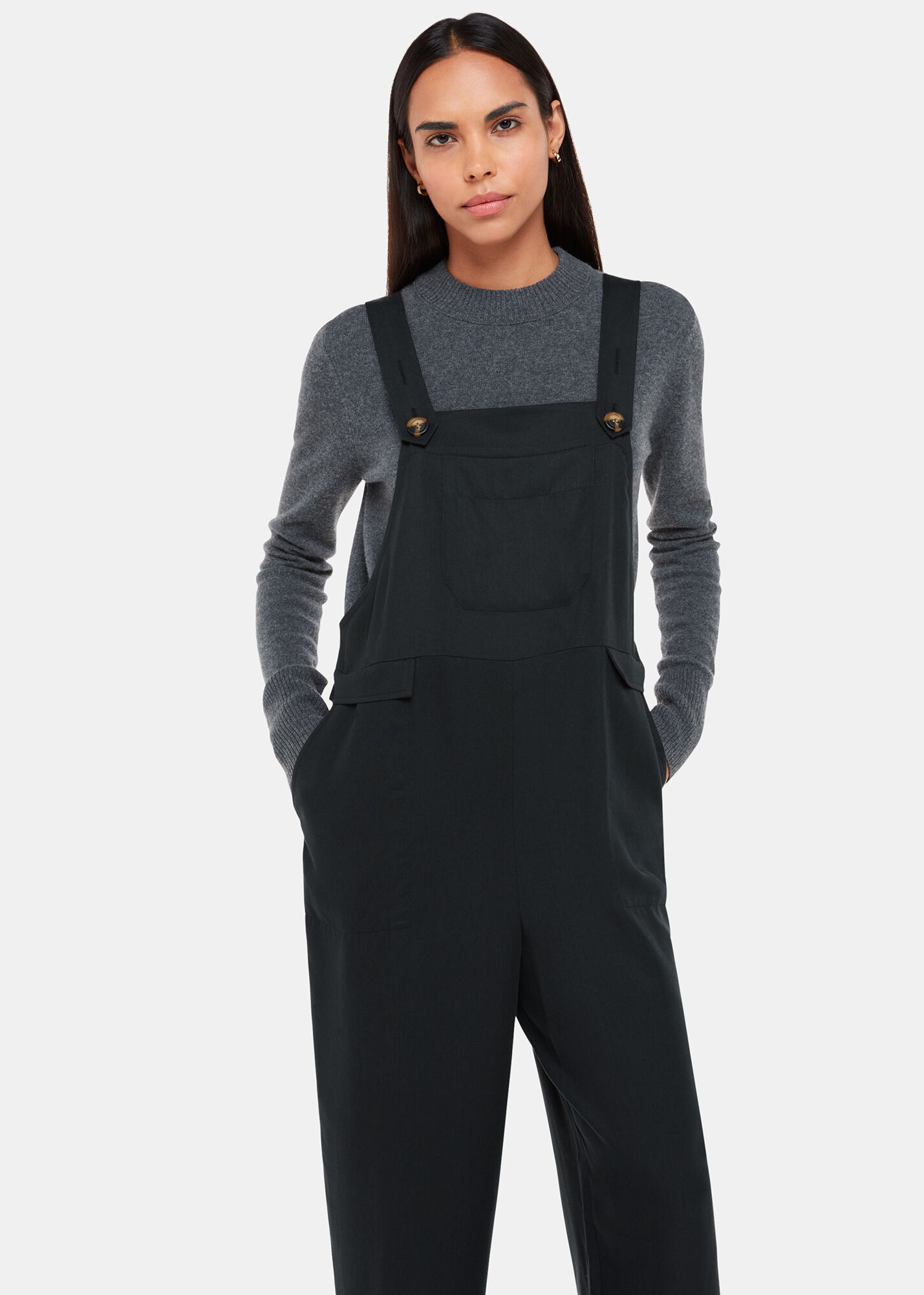 Black Riley Dungarees | WHISTLES
