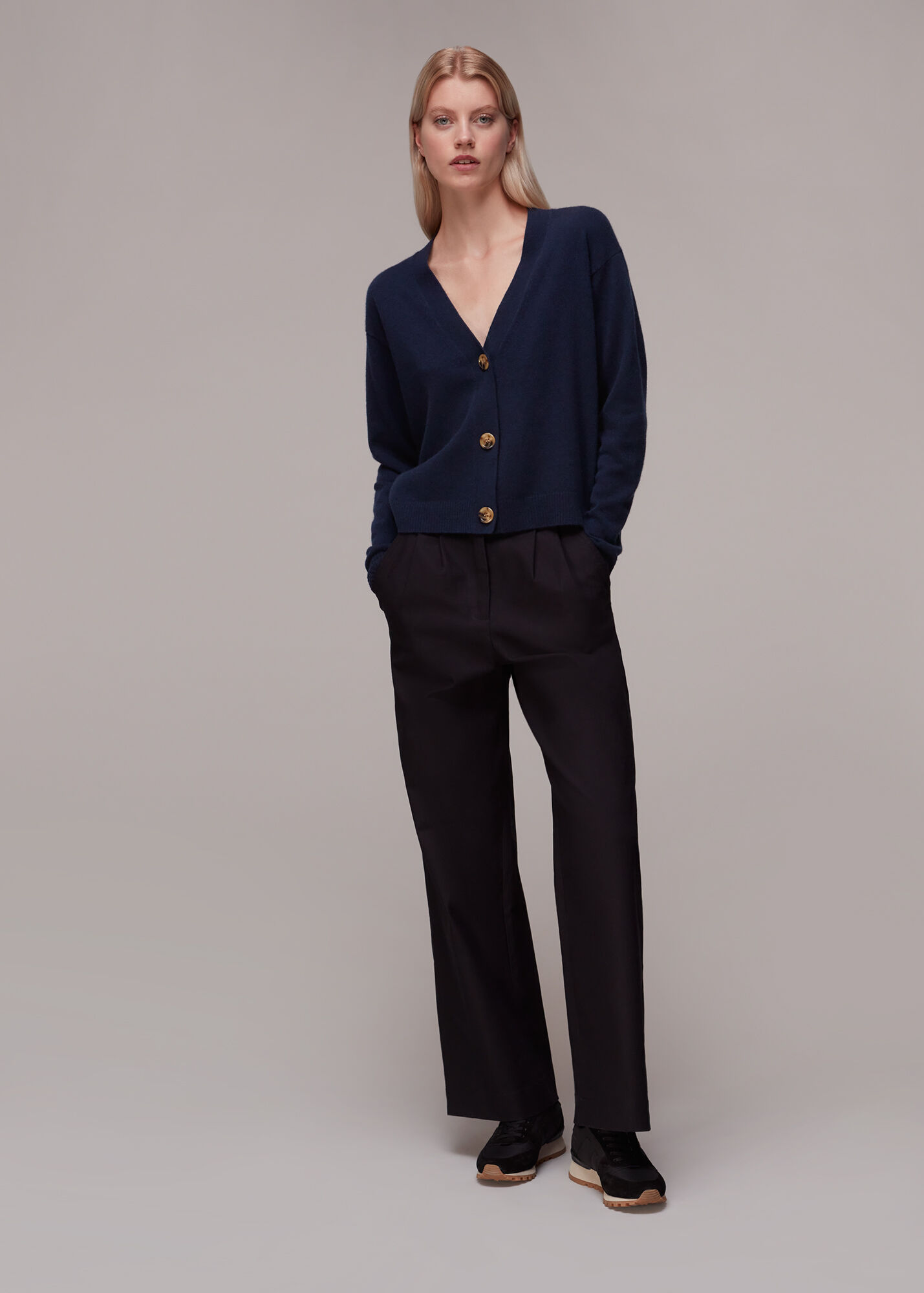 Navy Cashmere Cardigan | WHISTLES | Whistles UK