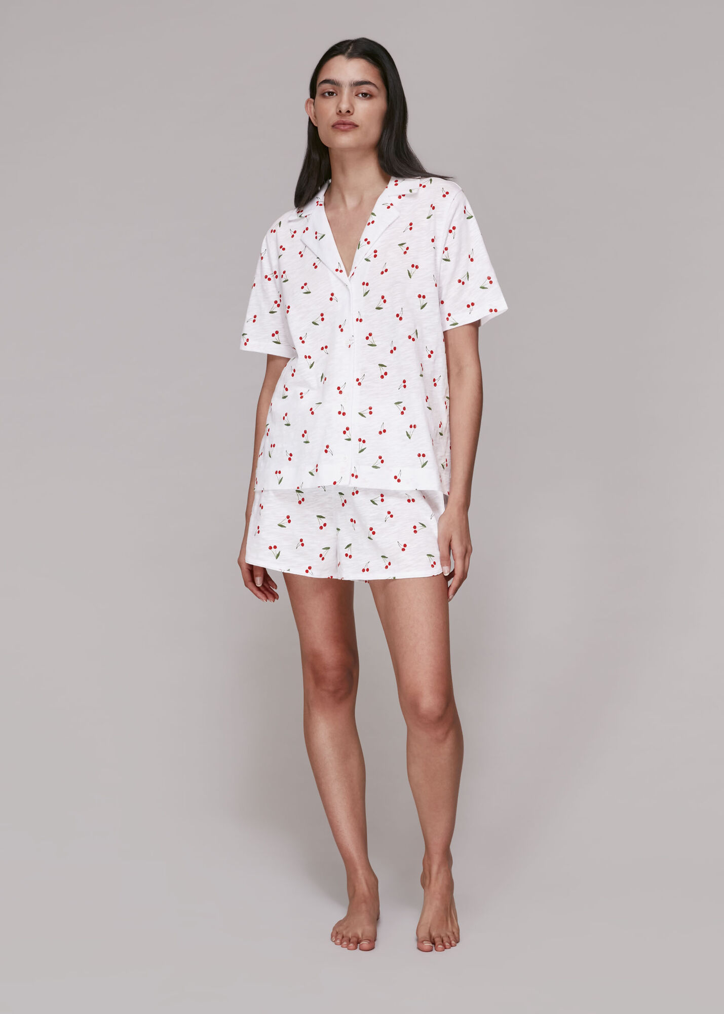 Multicolour Cherry Print Short Pyjamas | WHISTLES