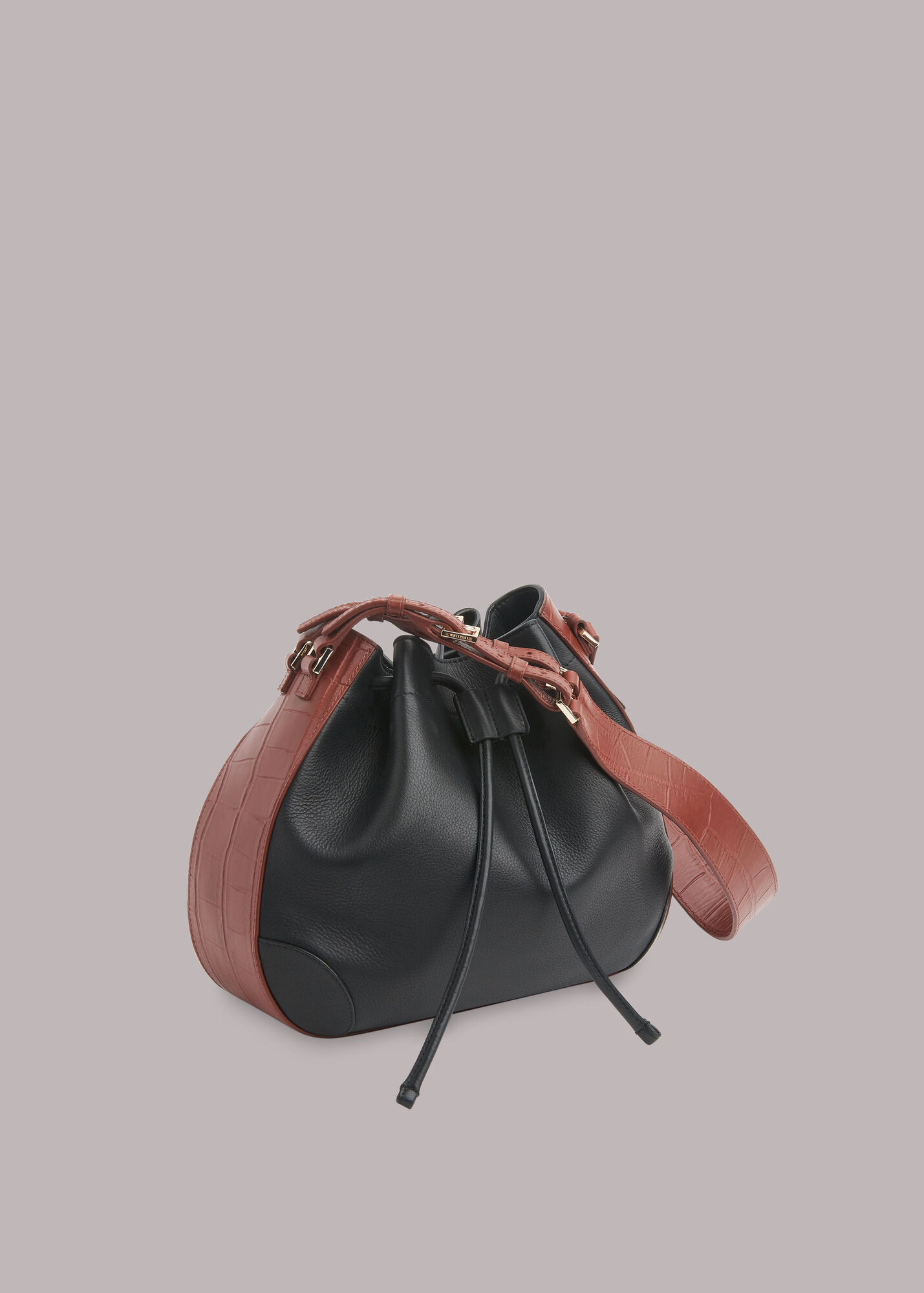 Black/Multi Derin Drawstring Shoulder Bag | WHISTLES