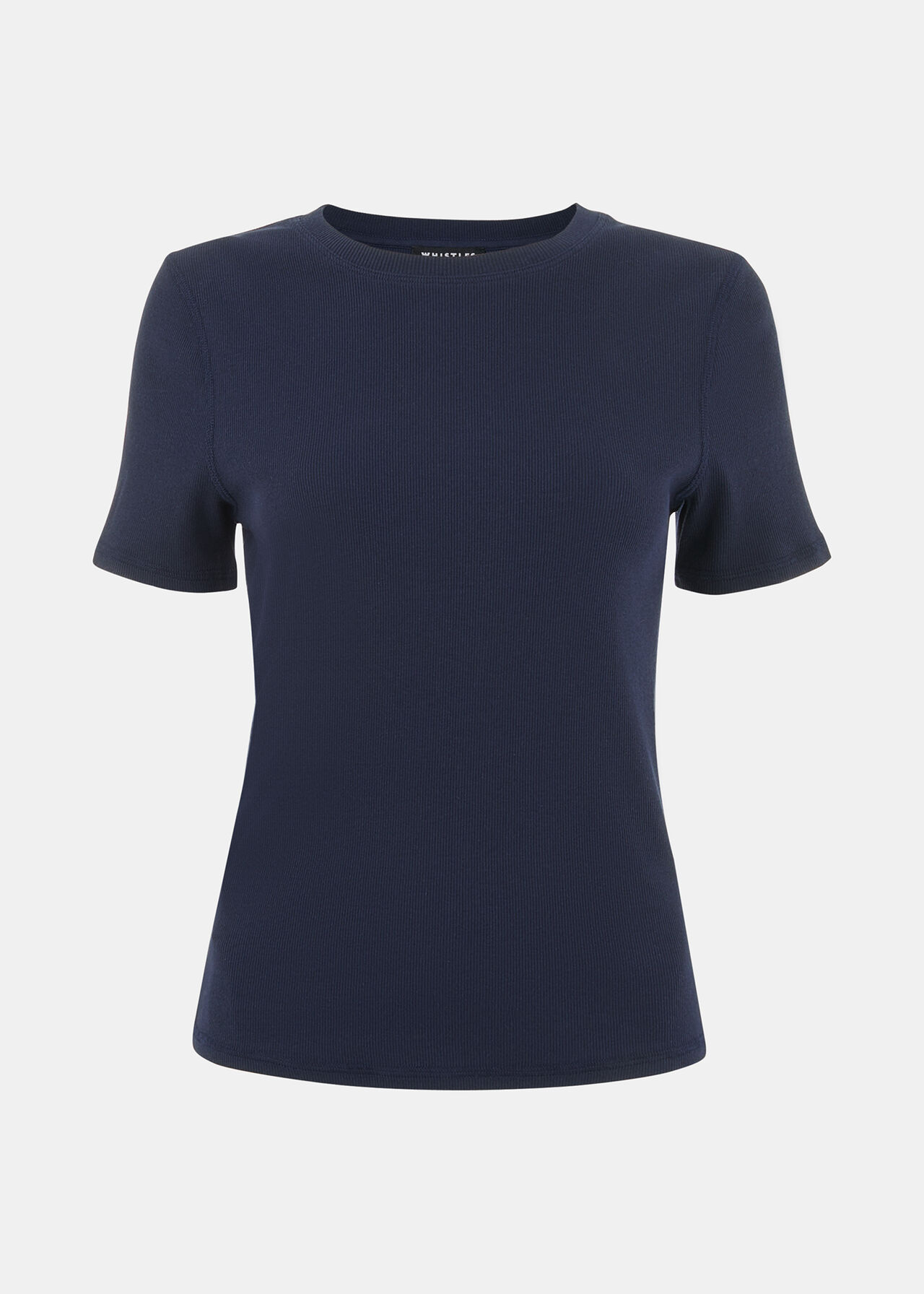 Navy Ultimate Rib Crew Neck T-Shirt | WHISTLES
