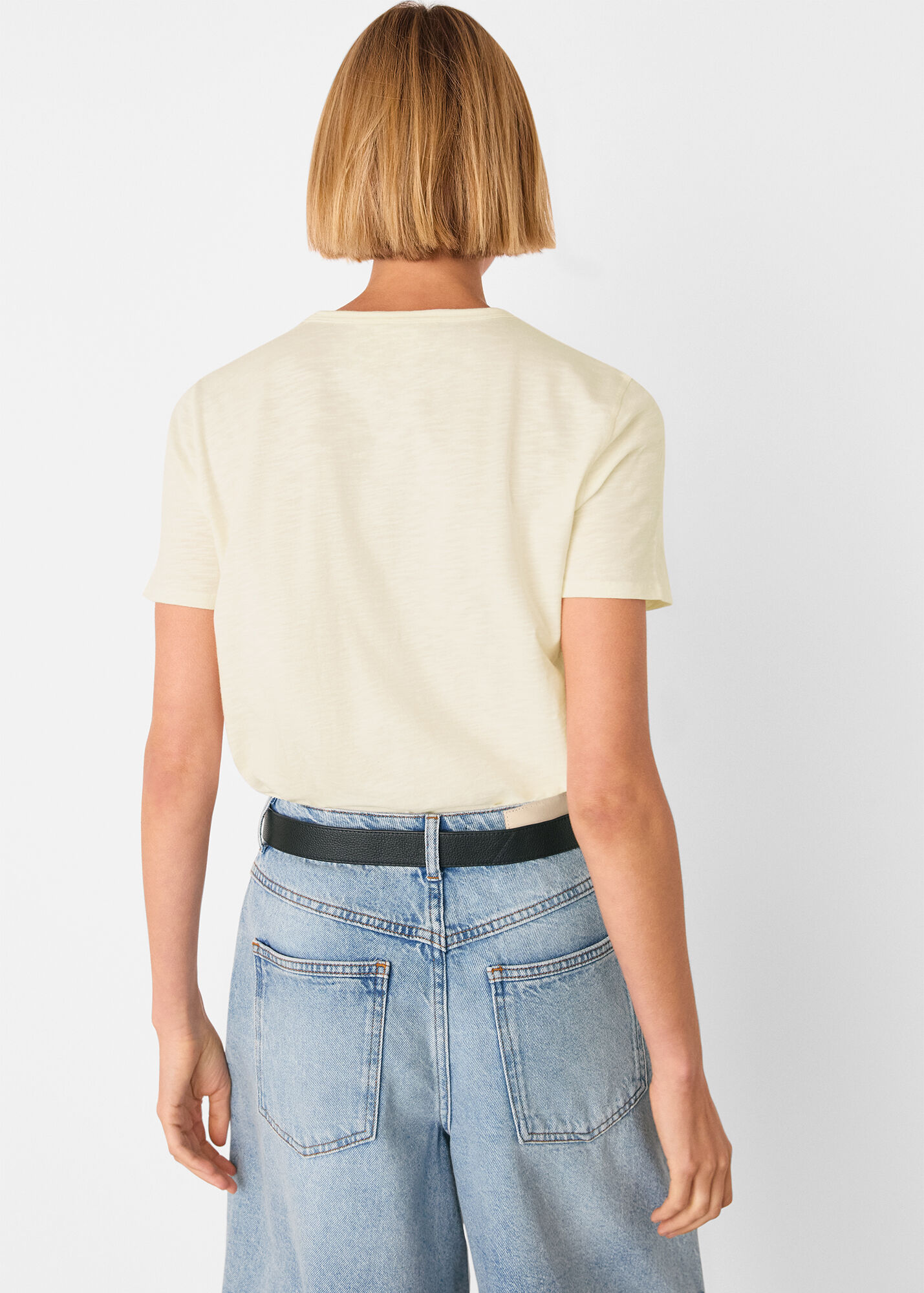 Cream Posie Double Trim Tee | WHISTLES | Whistles AU