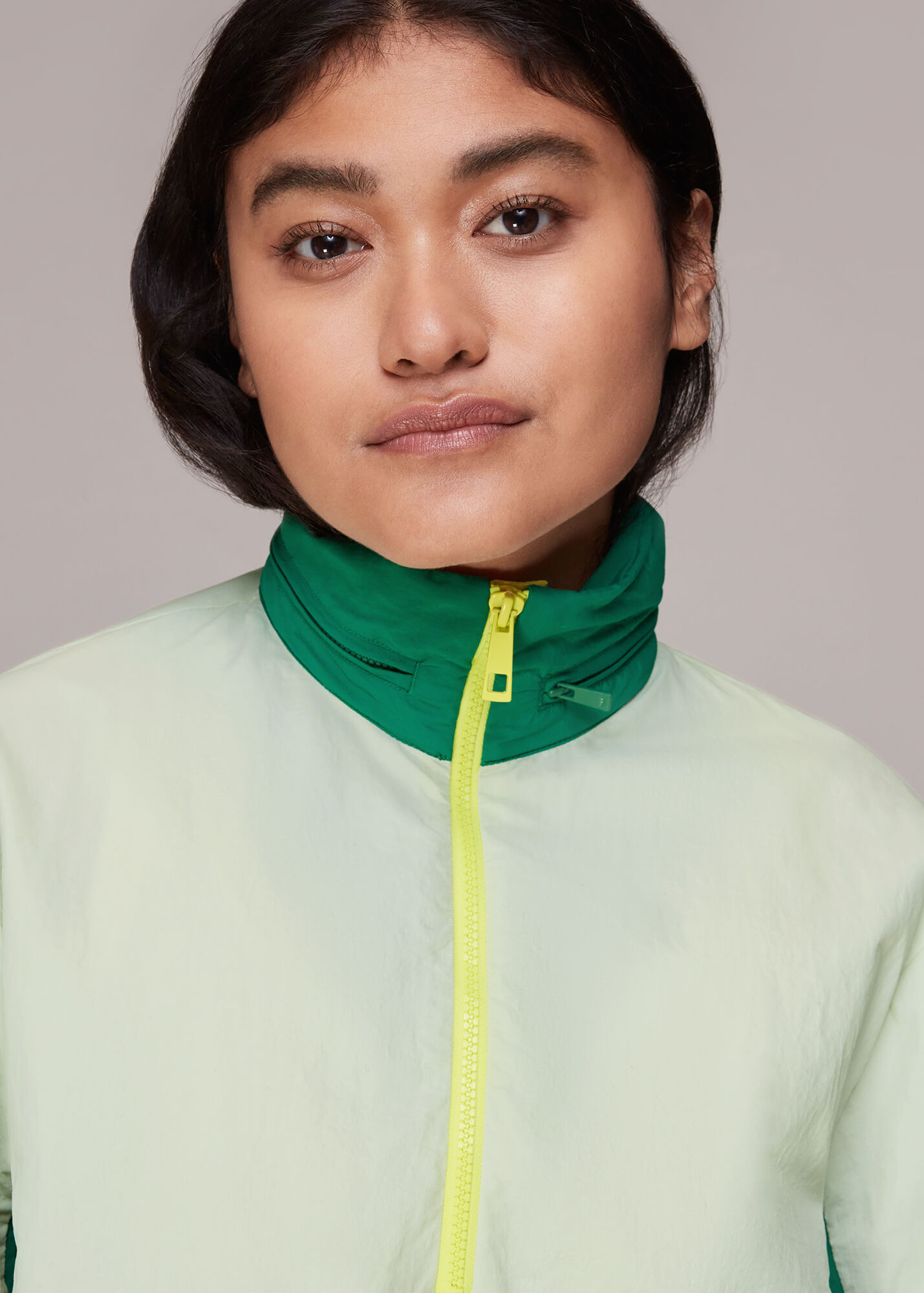 Green/Multi Colour Block Anorak | WHISTLES | Whistles UK