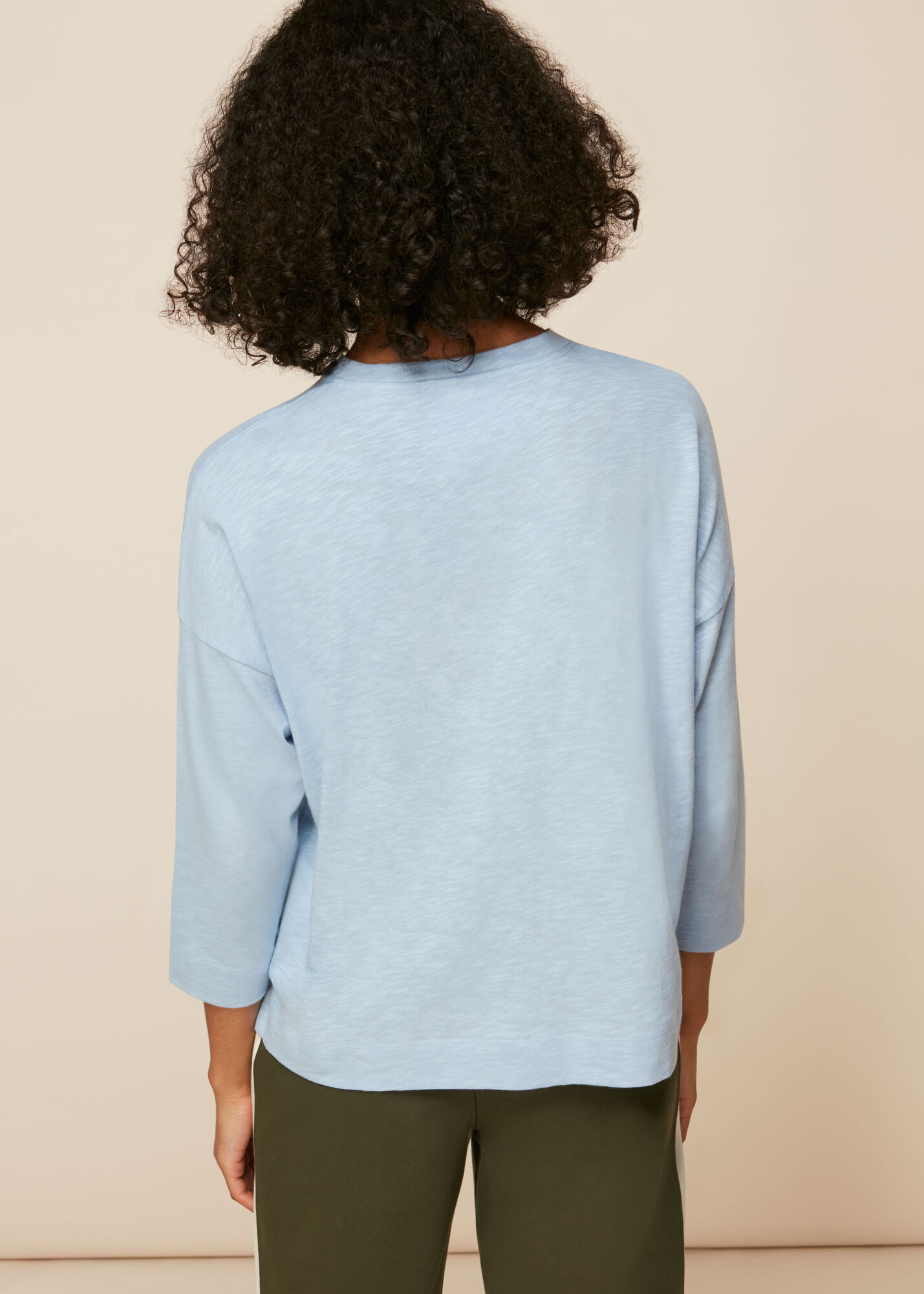 Pale Blue Cotton Pocket Top | WHISTLES | Whistles UK