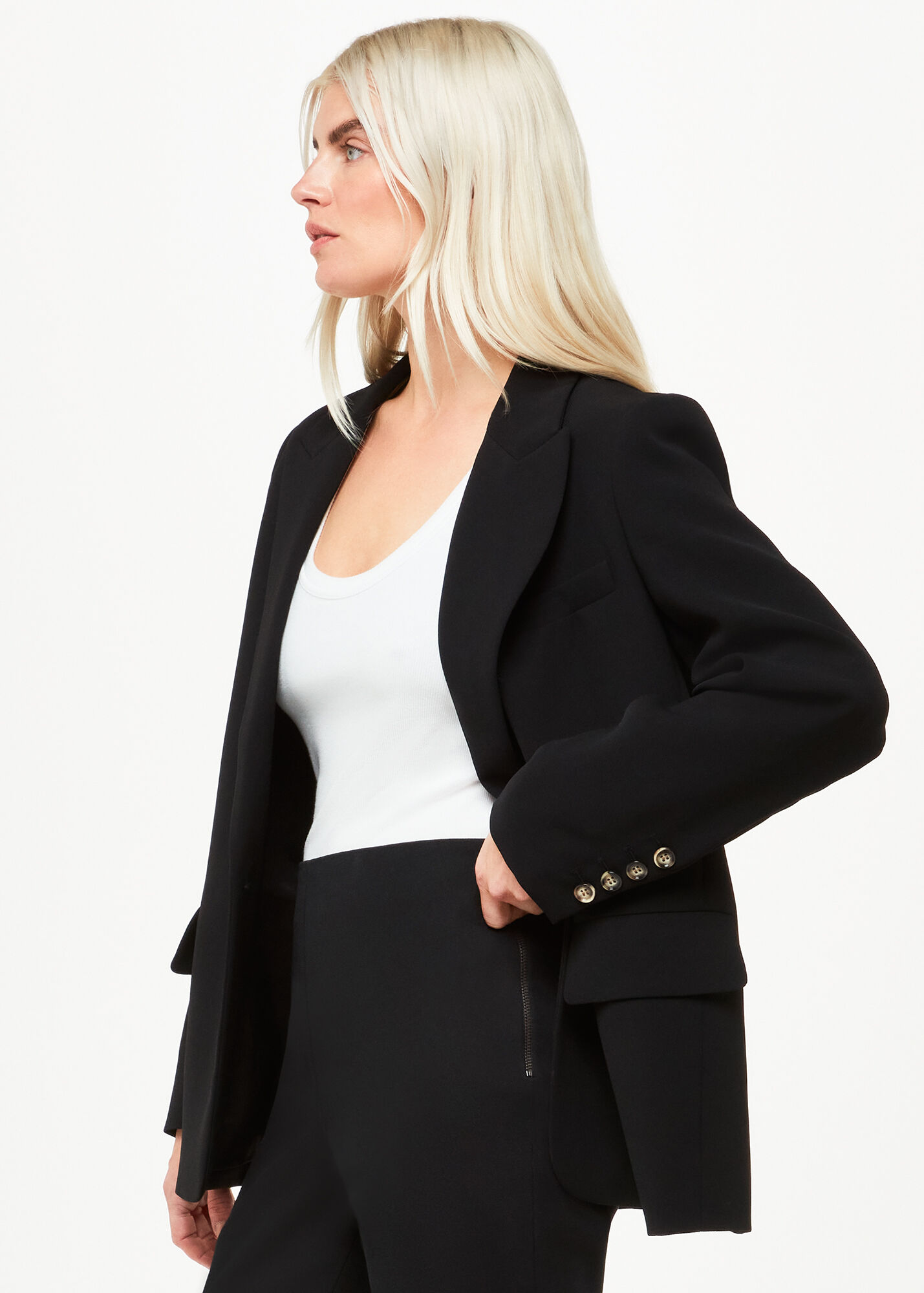 Black Super Stretch Trouser | WHISTLES | Whistles UK