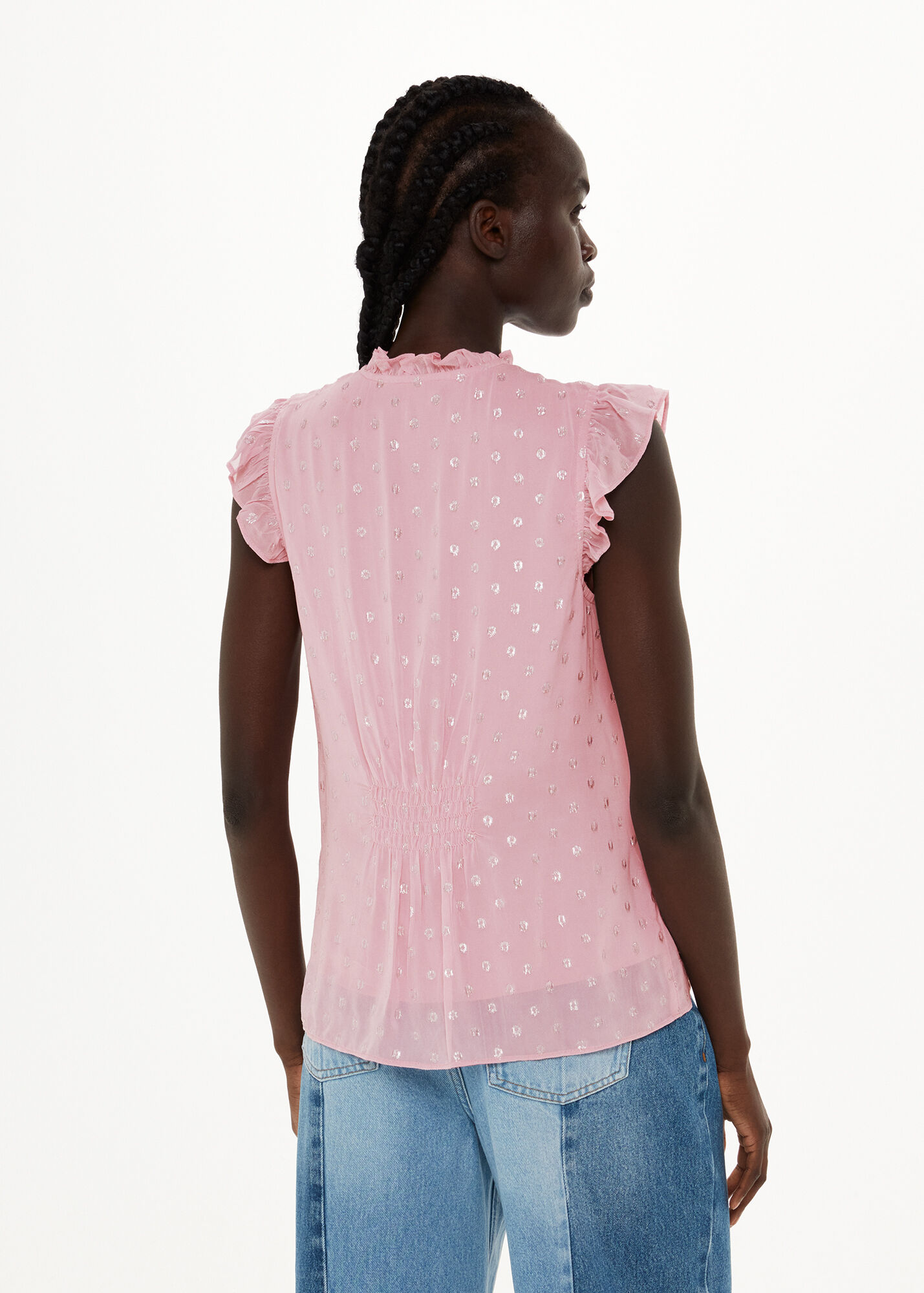 Lilac Metallic Dobby Top | WHISTLES