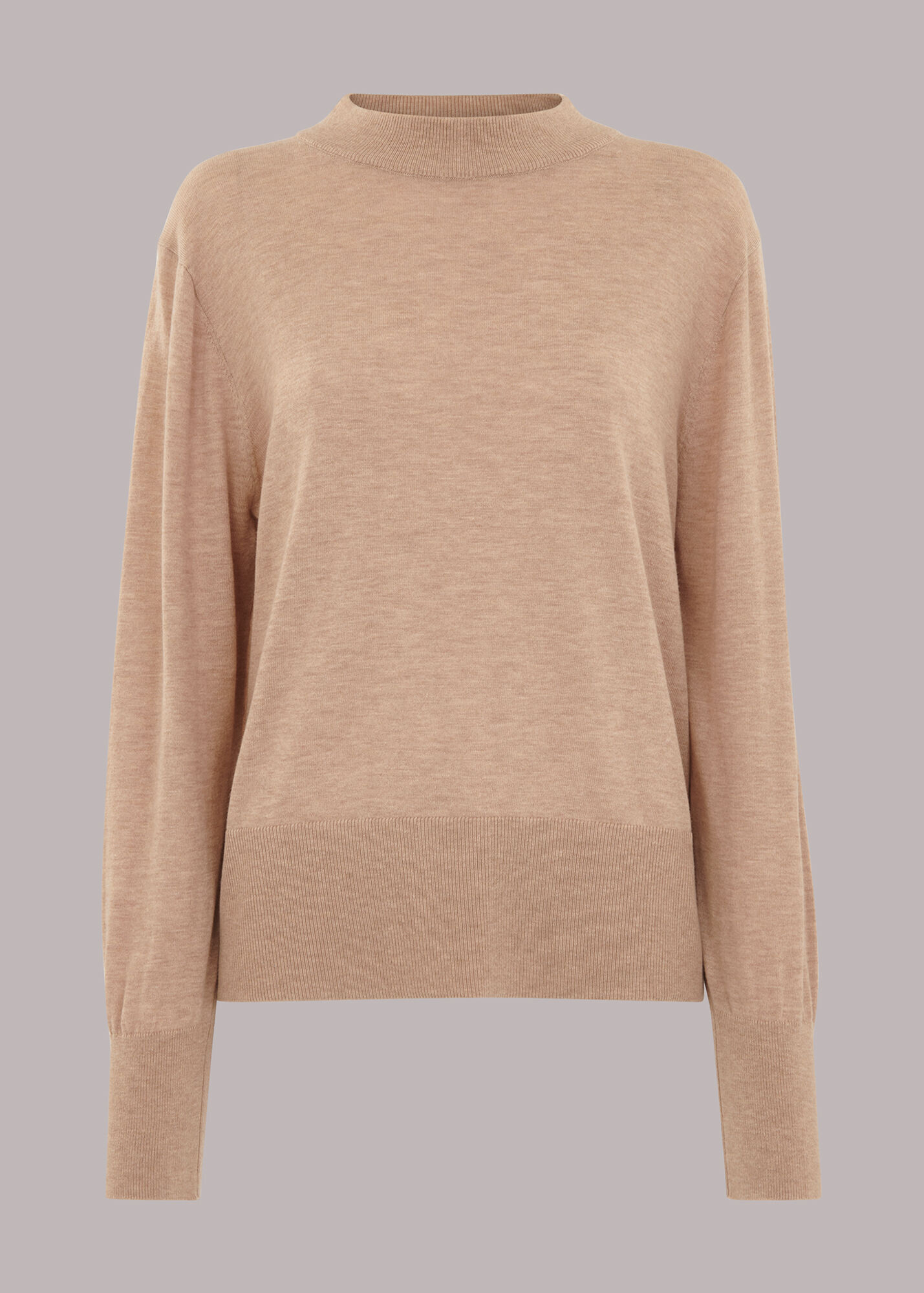 Neutral Mae High Neck Sweater | WHISTLES | Whistles UK