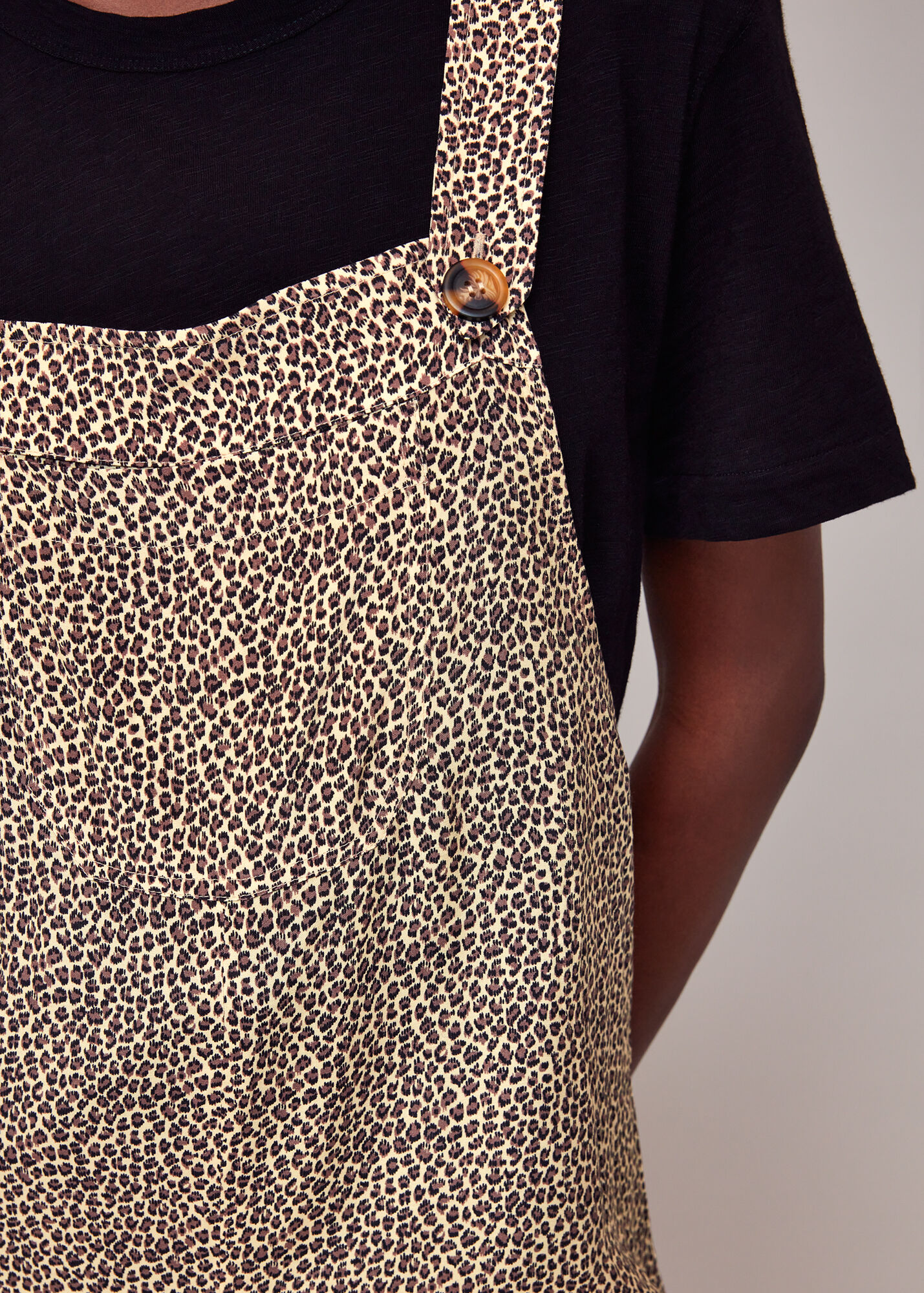 Leopard Print Rita Dashed Leopard Dungarees | WHISTLES | Whistles UK