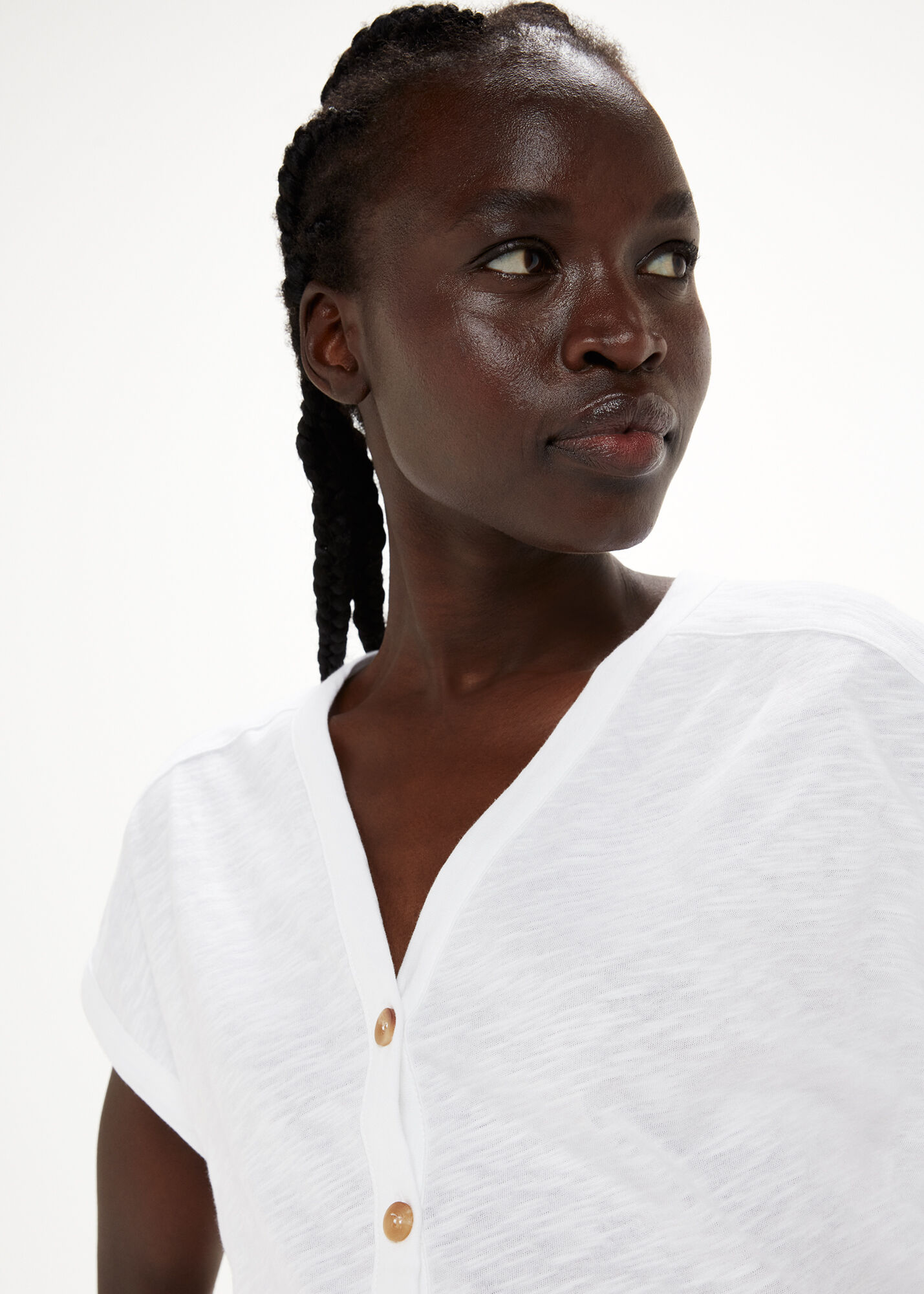 White Aubrie Button Through Top | WHISTLES | Whistles UK