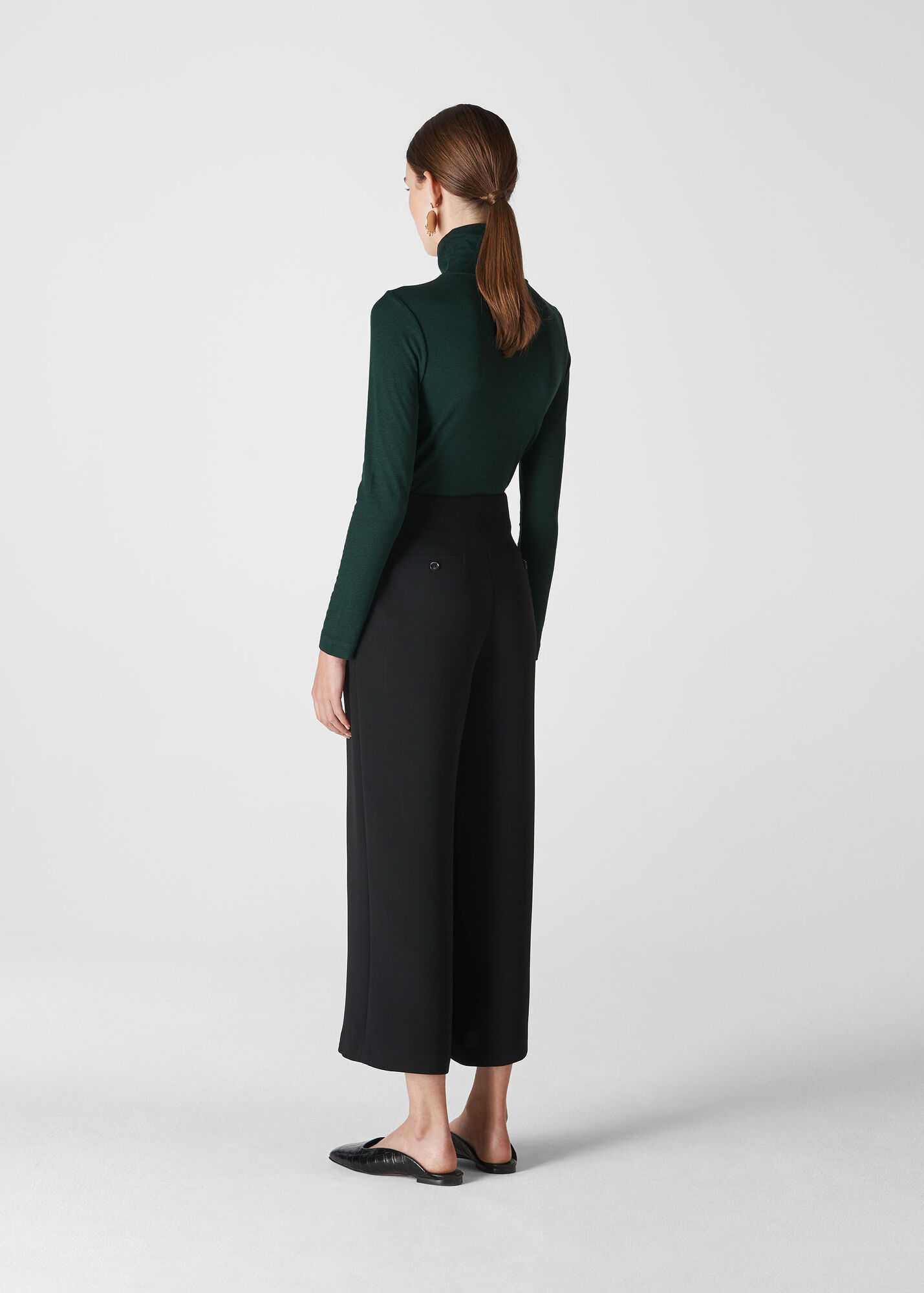 Dark Green Essential Polo Neck Top | WHISTLES