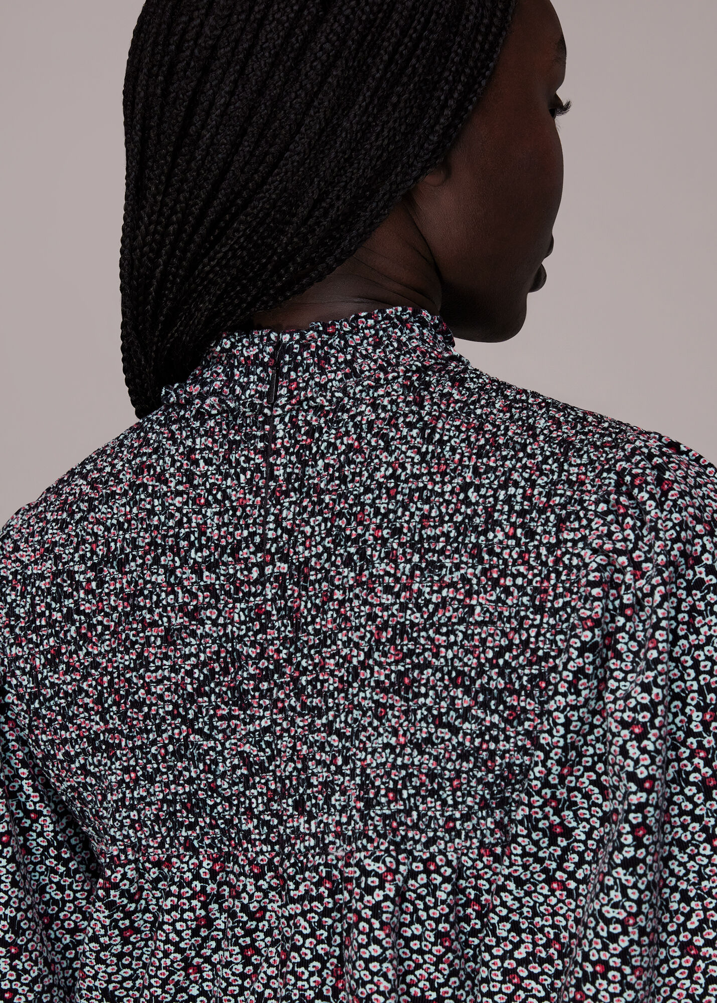 Multicolour Micro Bud Pintuck Dress | WHISTLES Combining comfort and ...