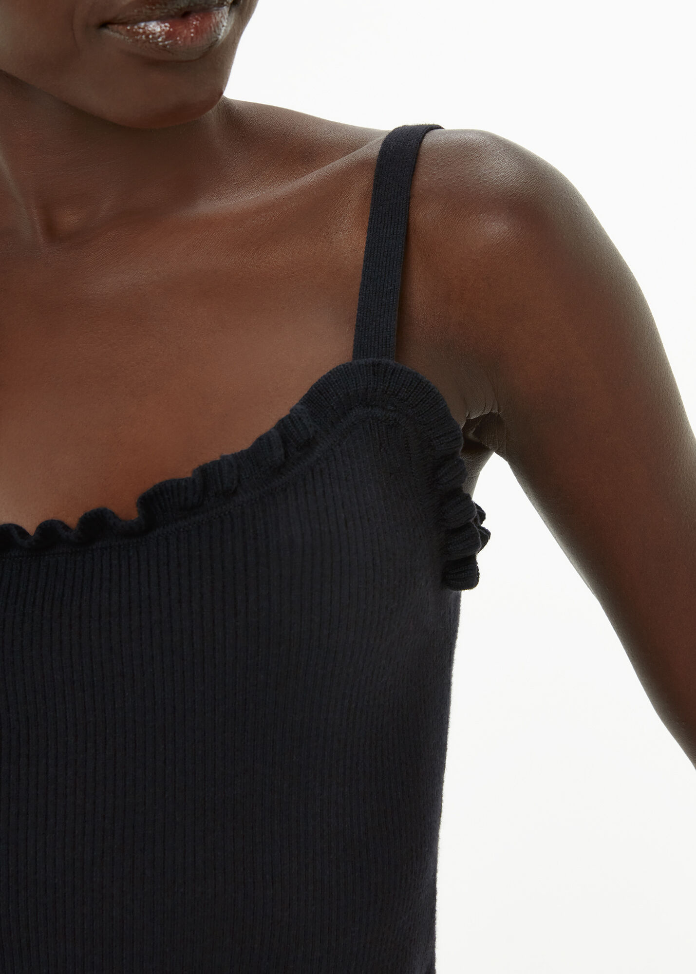 Black Frill Trim Vest | WHISTLES