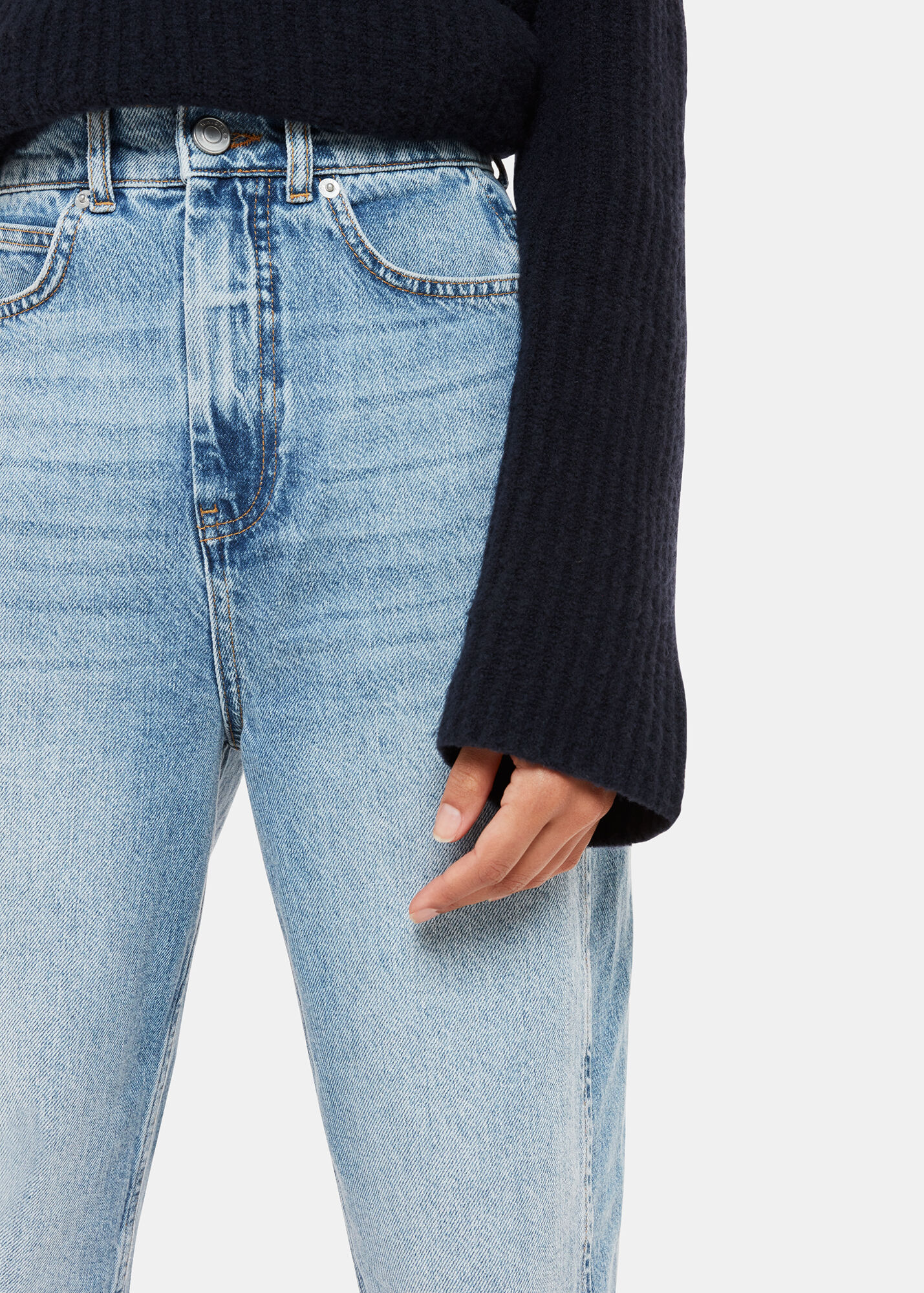 Light Wash High-Waisted Barrel Leg Jeans | Whistles