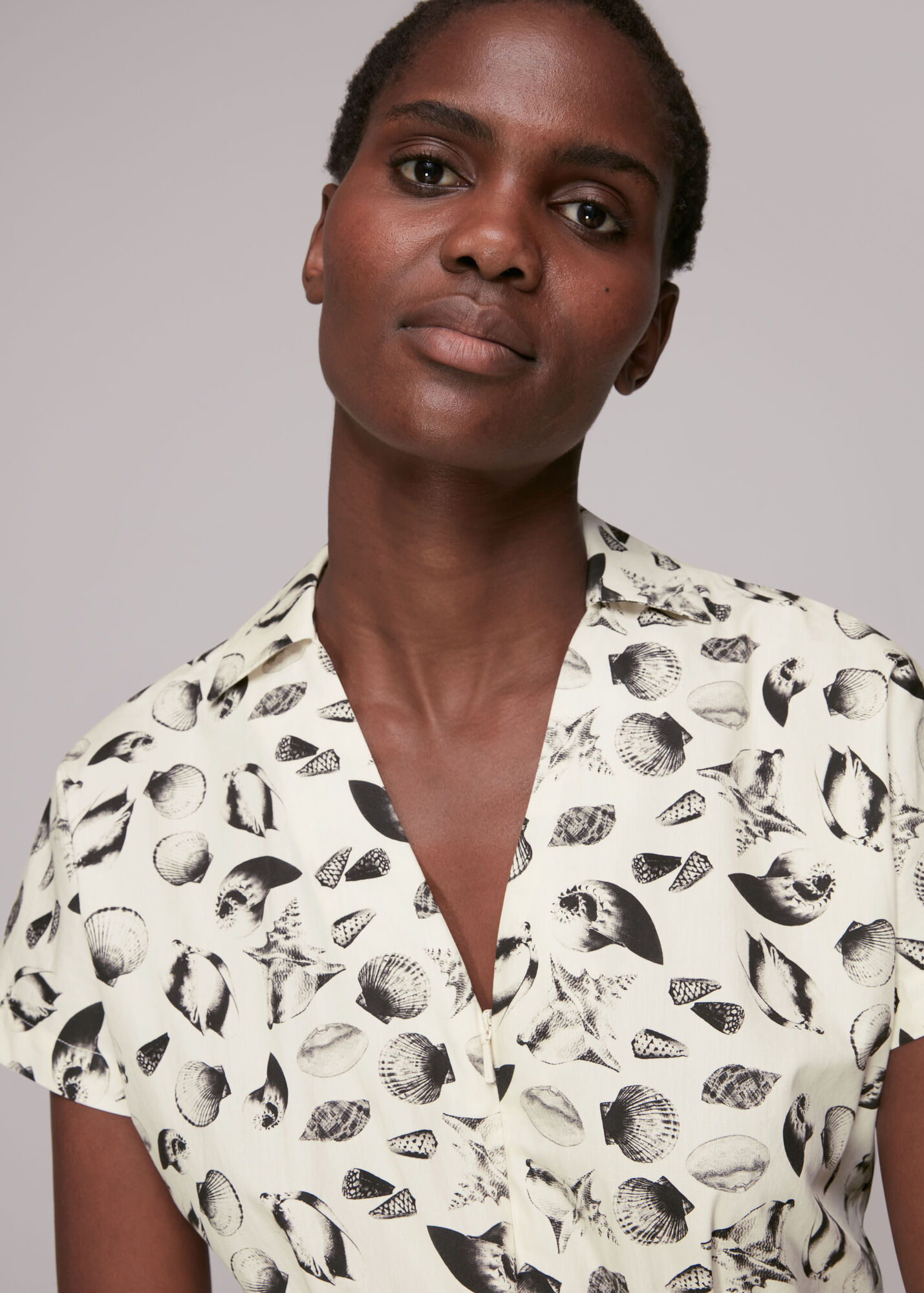 Black/Multi Sea Shell Print Playsuit | WHISTLES | Whistles