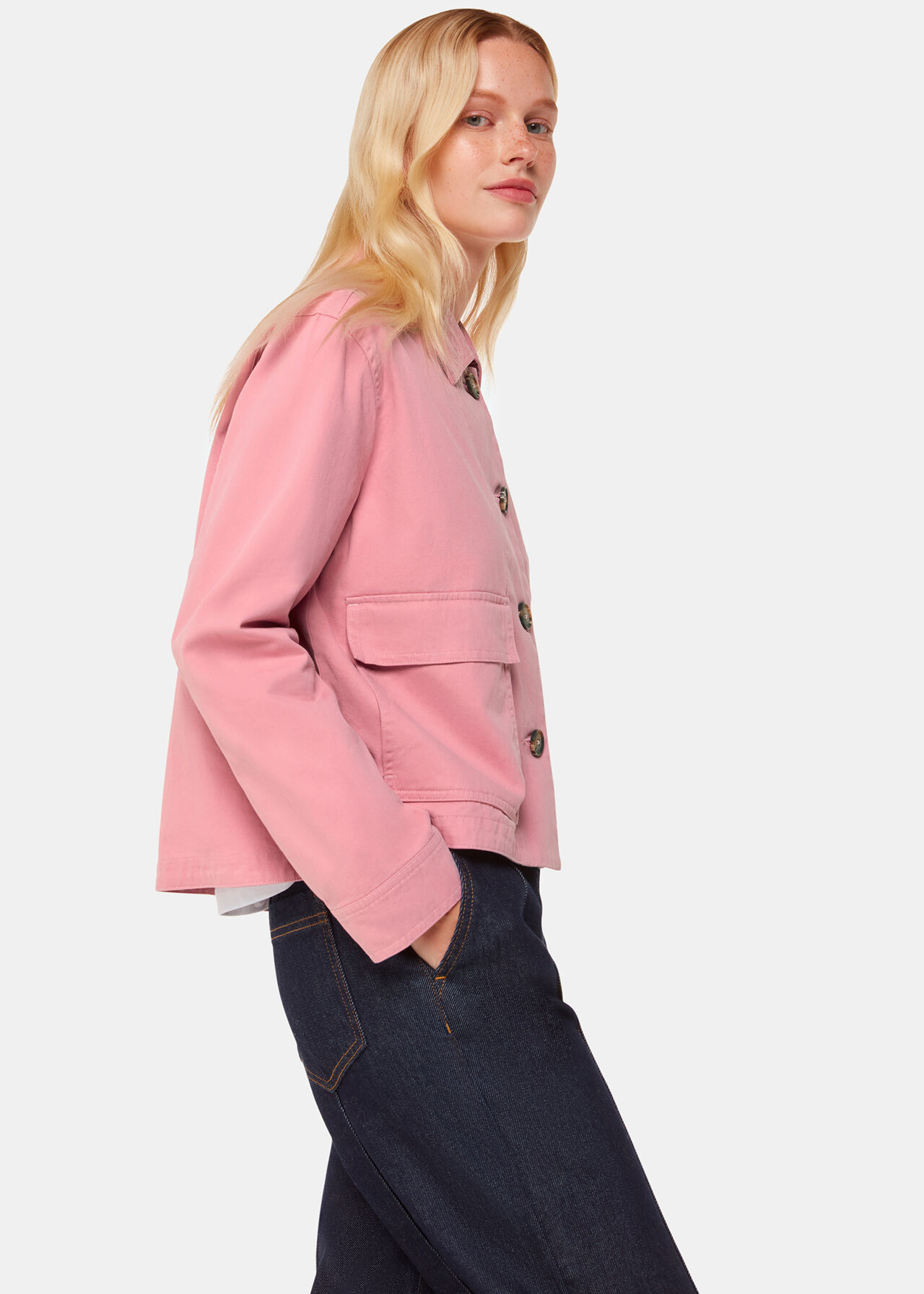 Dusty Pink Marie Casual Jacket | WHISTLES | Whistles UK