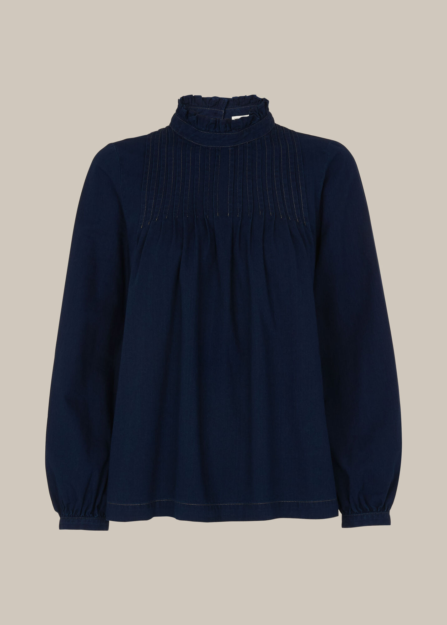 Dark Denim Maja Pintuck Top | WHISTLES