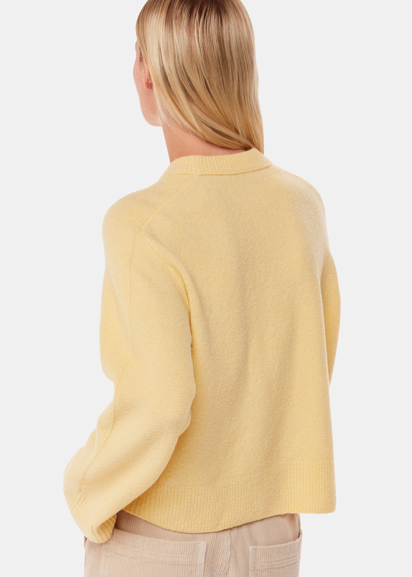 Yellow Alana Wool Mix Crew Neck | WHISTLES | Whistles UK