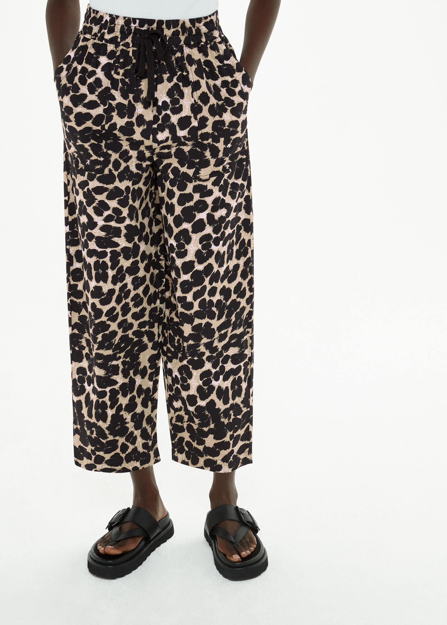 Leopard Print Leopard Spot Poplin Trouser | WHISTLES | Whistles UK