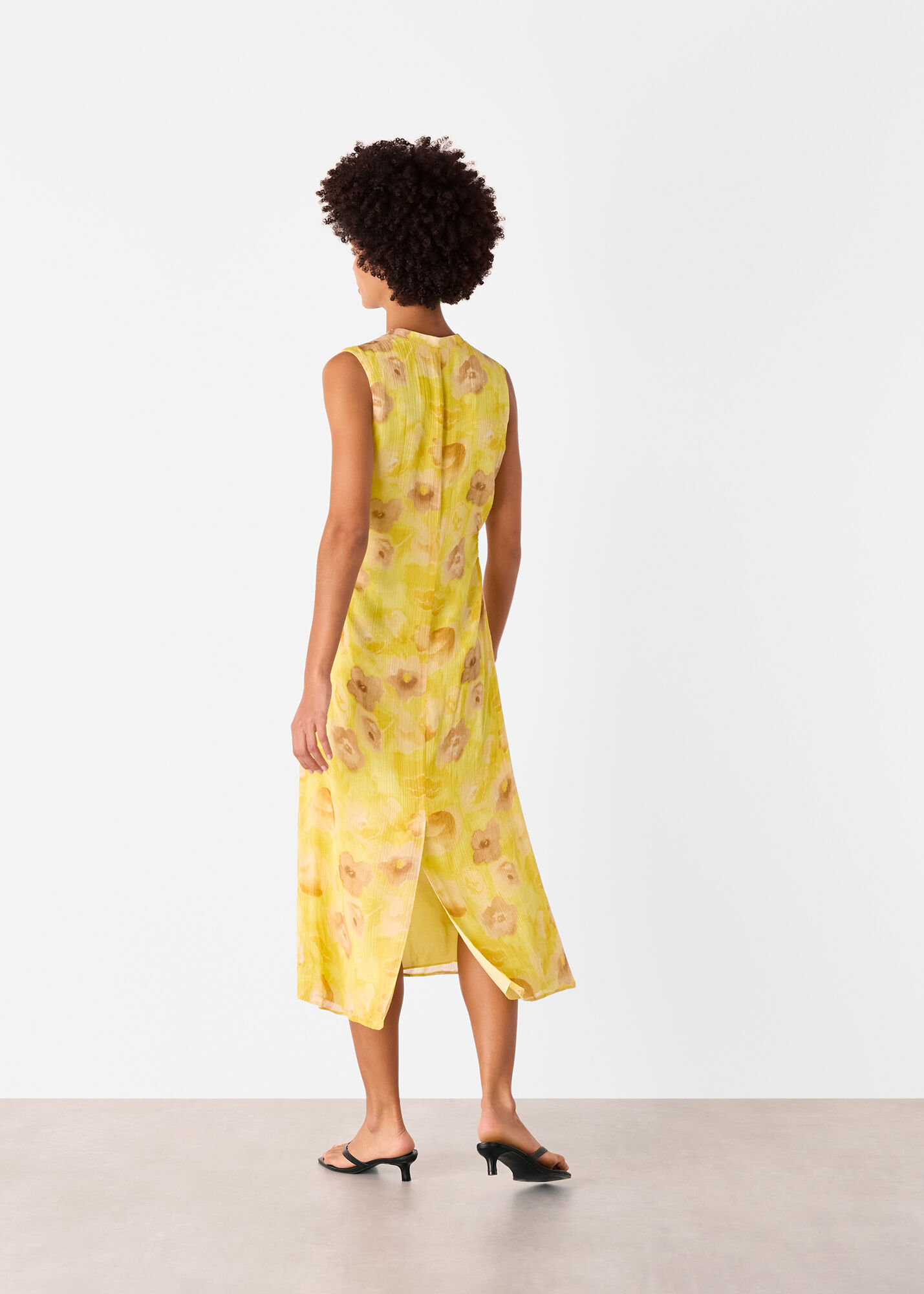 Yellow/Multi Sunshine Floral Textured Dress | WHISTLES | Whistles AU