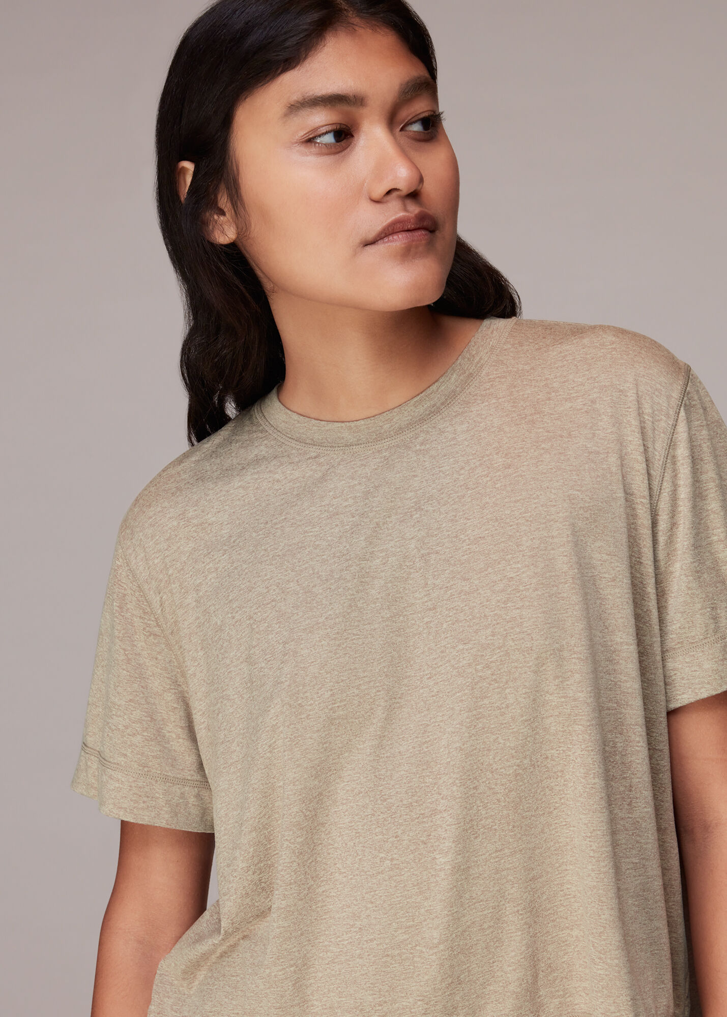 Neutral Ultimate Active Oversized Tee | WHISTLES