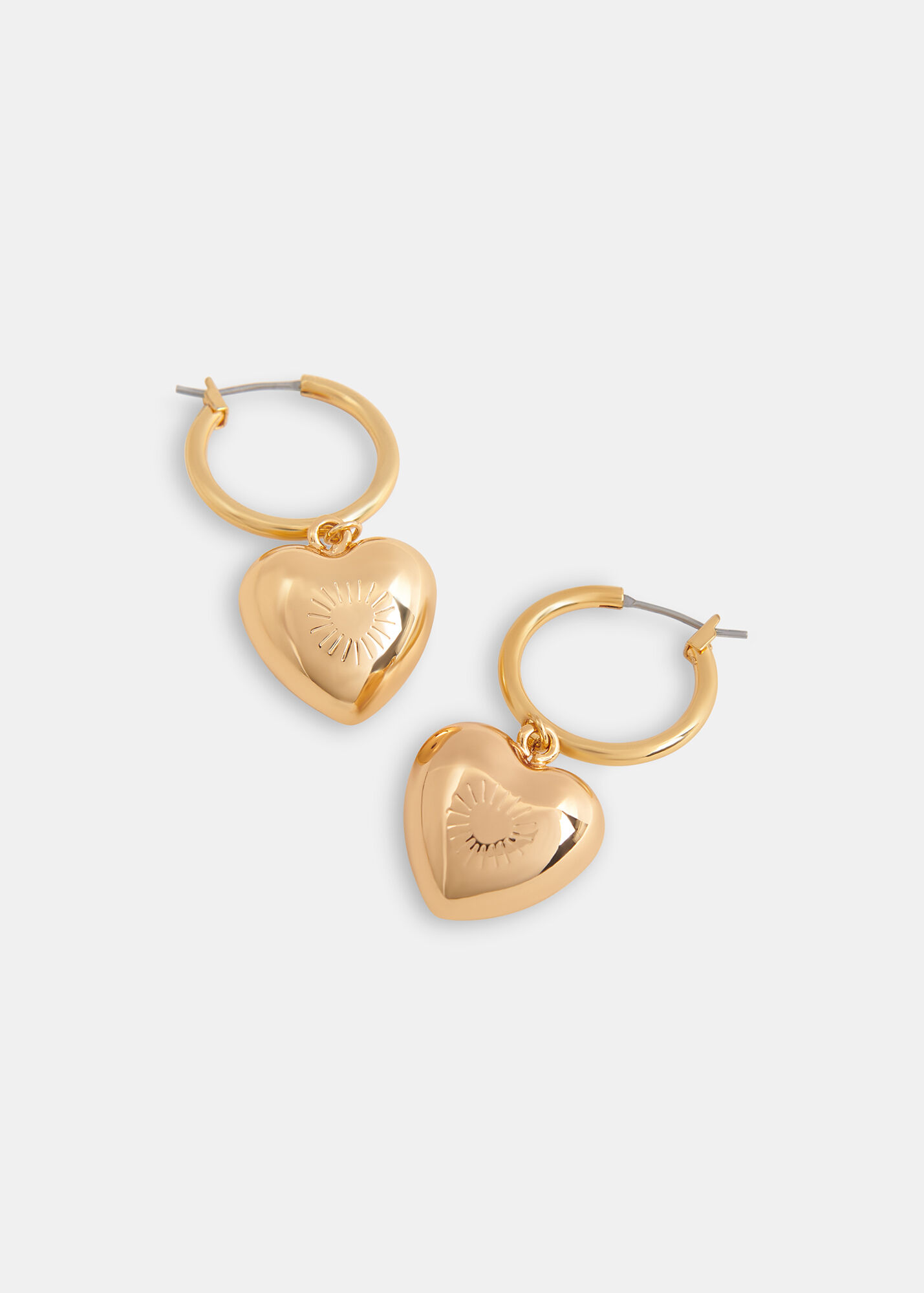 Gold/Multi Chunky Heart Hoop Earring | WHISTLES | Whistles US