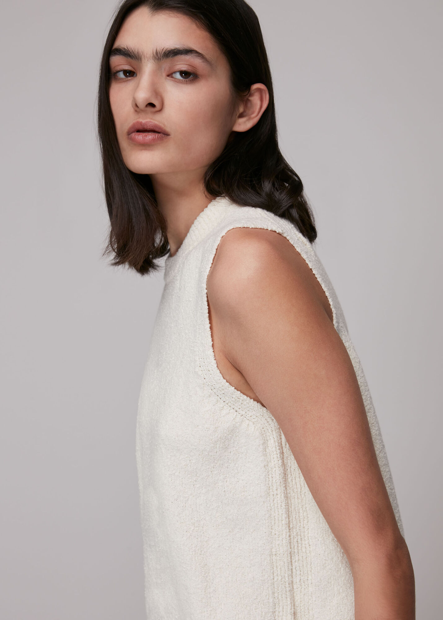 Ivory Knitted Tank Top | WHISTLES | Whistles UK
