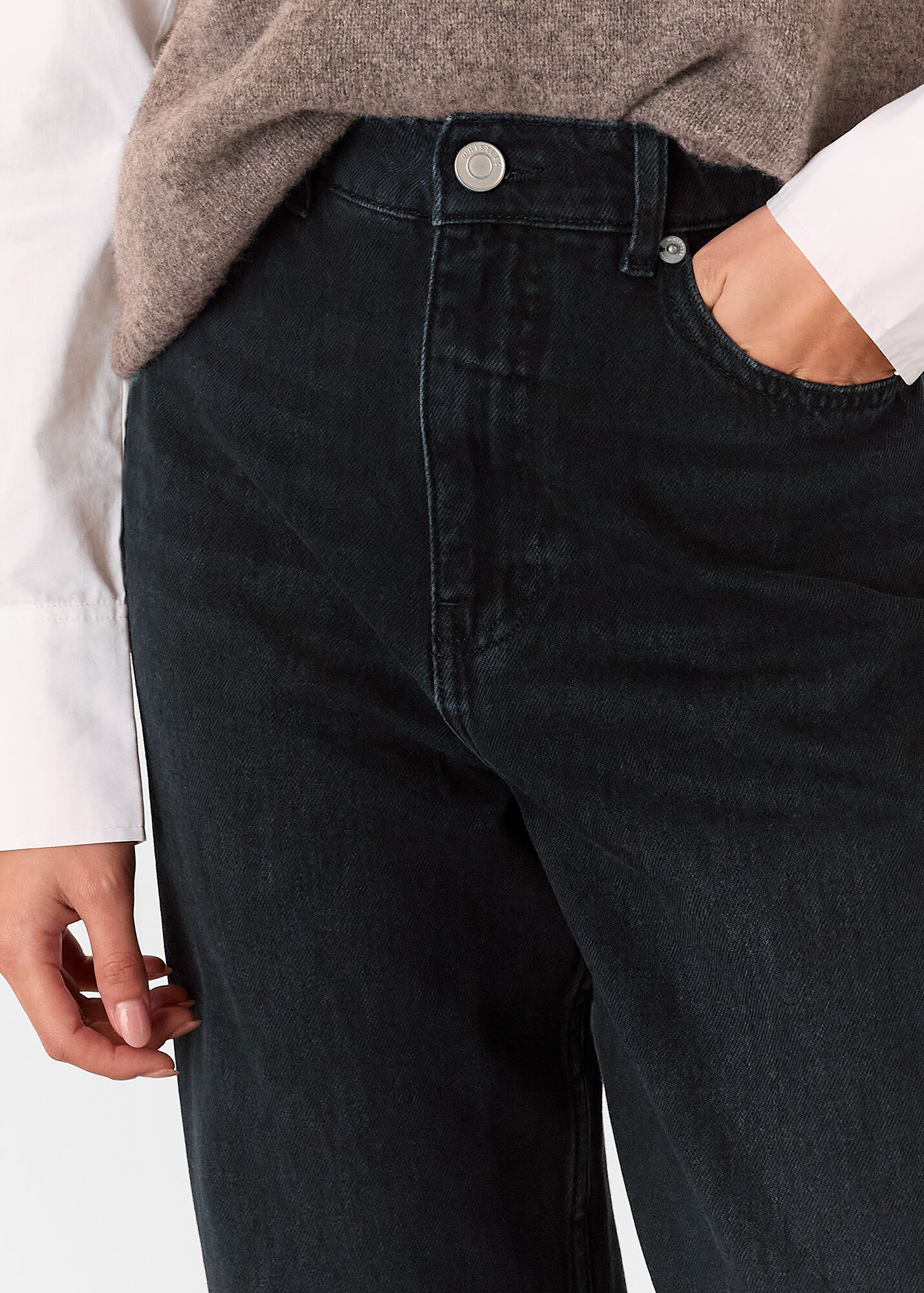 Black Authentic Barrel Leg Jean | WHISTLES | Whistles US