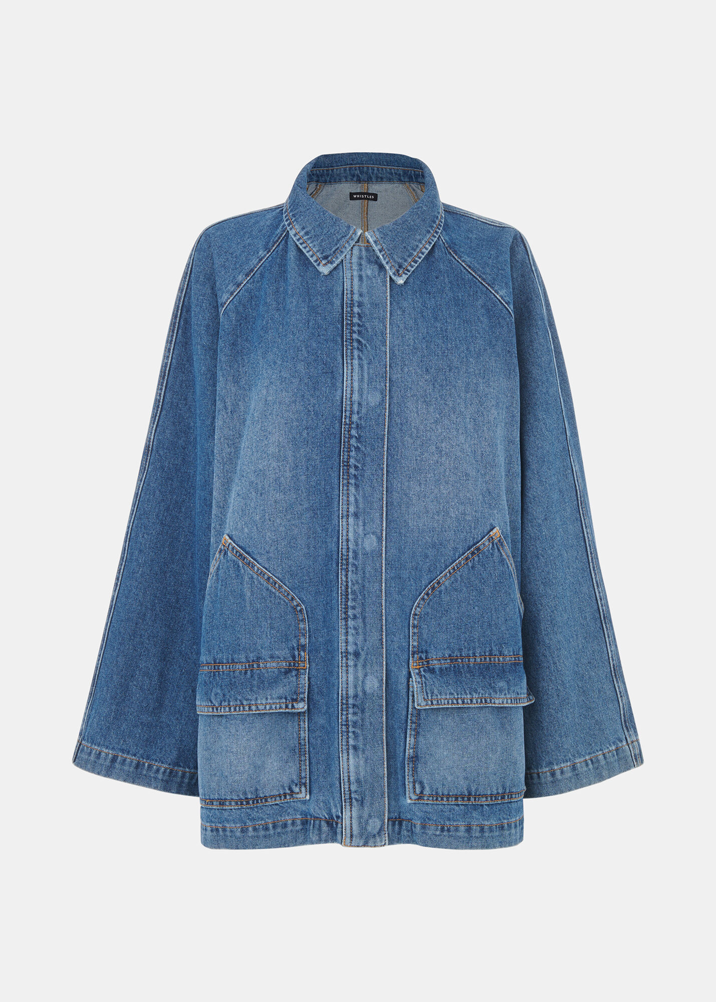 Denim Flare Sleeve Denim Jacket | WHISTLES | Whistles US