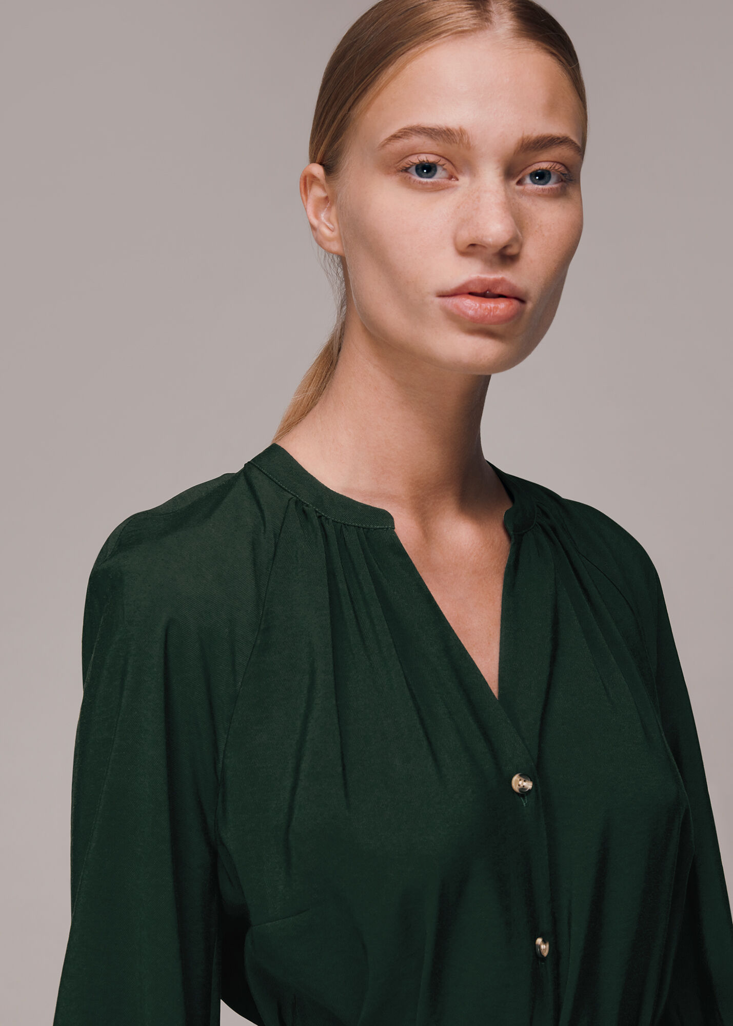Dark Green Livi Midi Dress | WHISTLES | Whistles UK