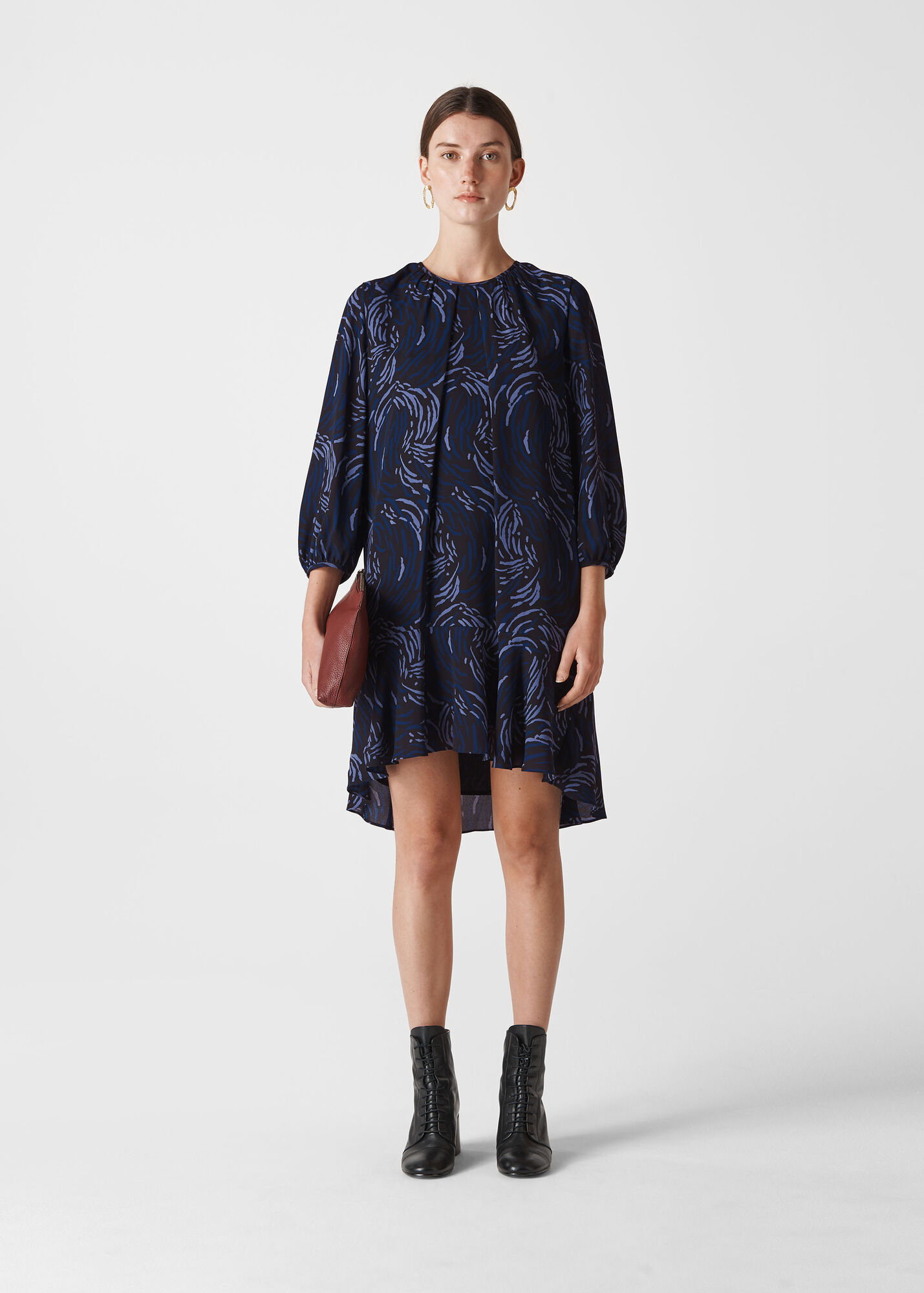 Purple/Multi Renata Reed Print Dress | WHISTLES | Whistles UK