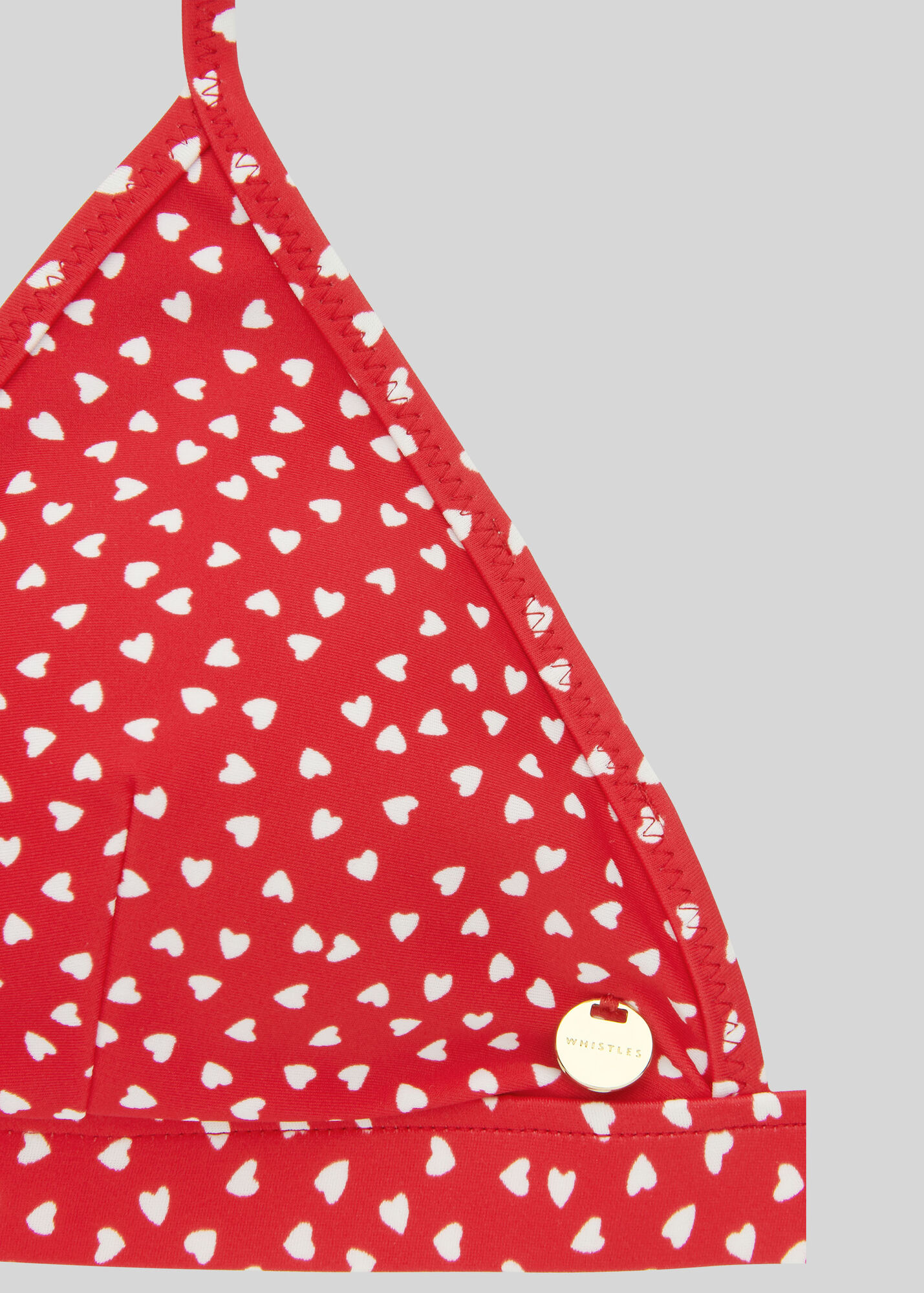 Red/Multi Heart Print Bikini Top | WHISTLES