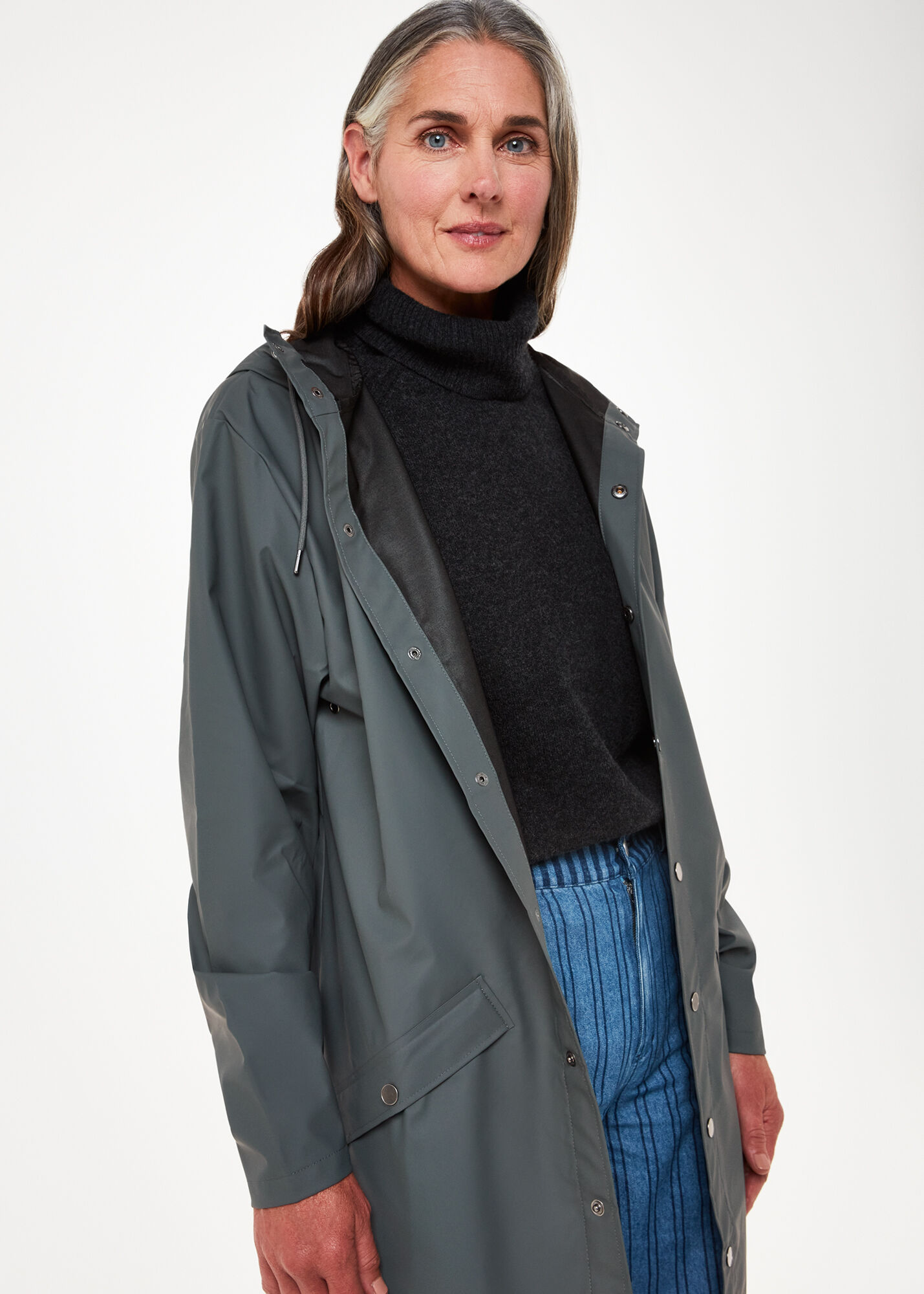 Dark Grey Rains Long Jacket | WHISTLES