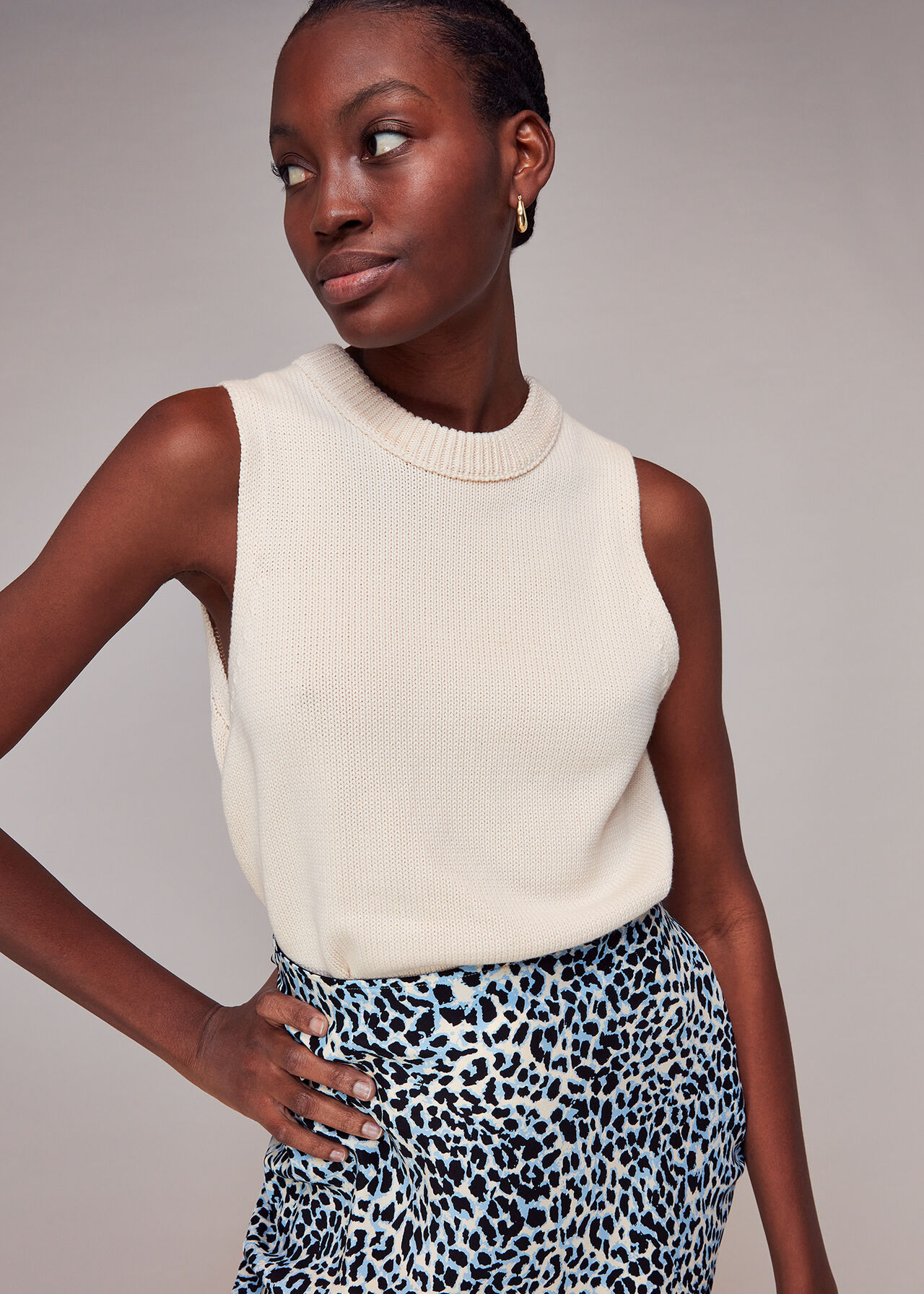 Multicolour Abstract Cheetah Silk Skirt | WHISTLES