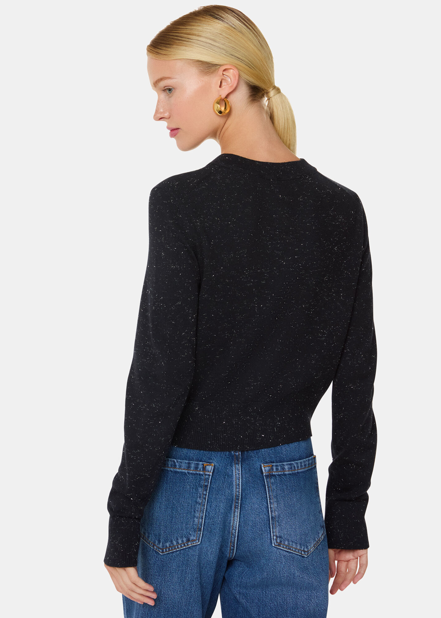 Black Annie Sparkle Cardigan | WHISTLES | Whistles AU