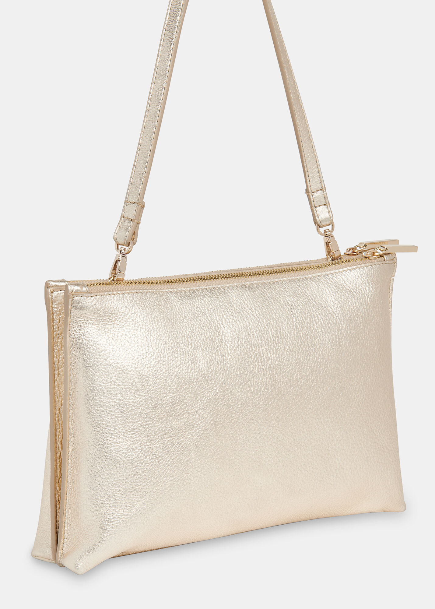 Gold/Multi Rae Flat Double Pouch Clutch | WHISTLES | Whistles UK