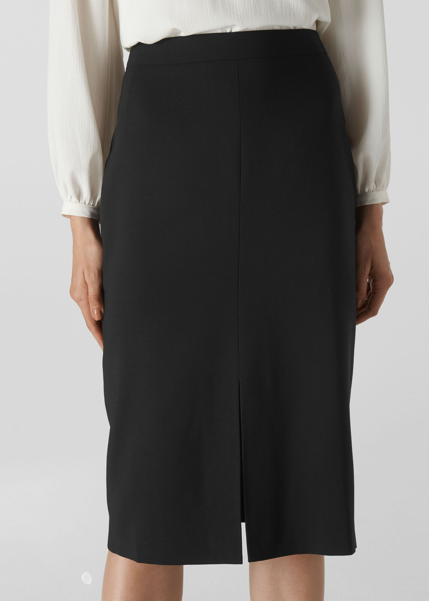 Black Anna Split Front Skirt | WHISTLES