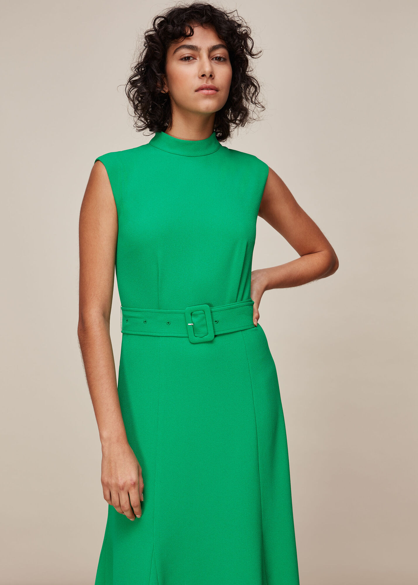Green Penny Belted Dress | WHISTLES