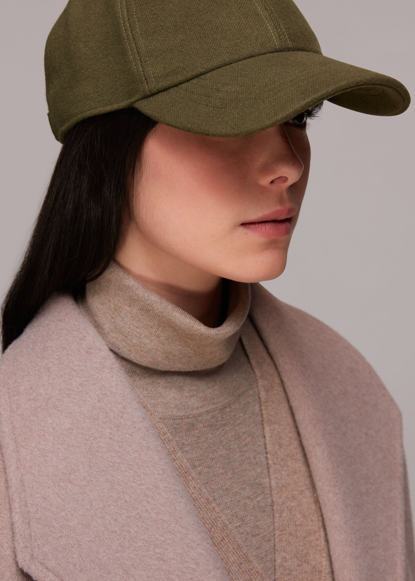 Khaki Felt Cap | WHISTLES | Whistles UK