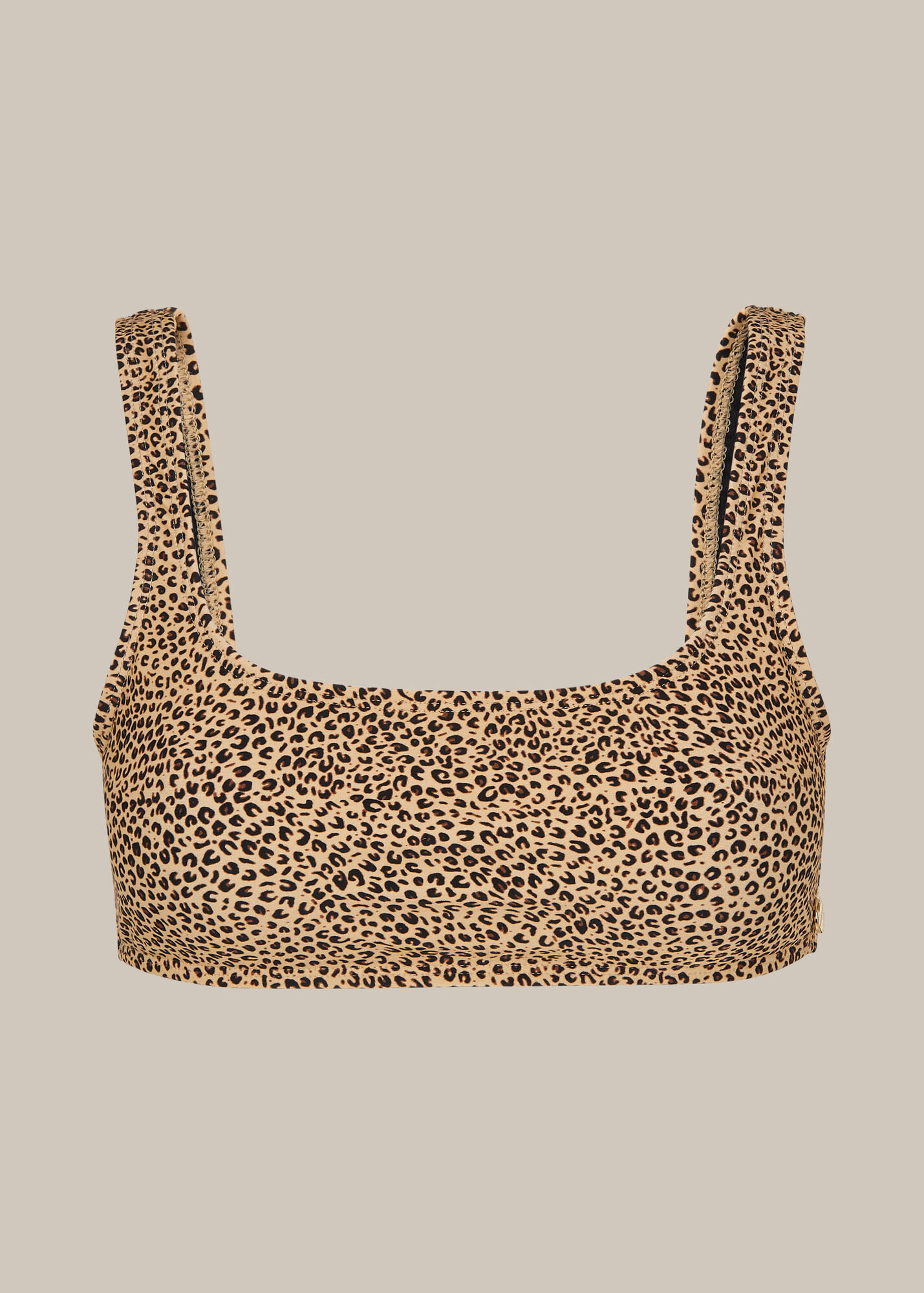 Leopard Print Mini Leopard Square Bikini Top | WHISTLES | Whistles US