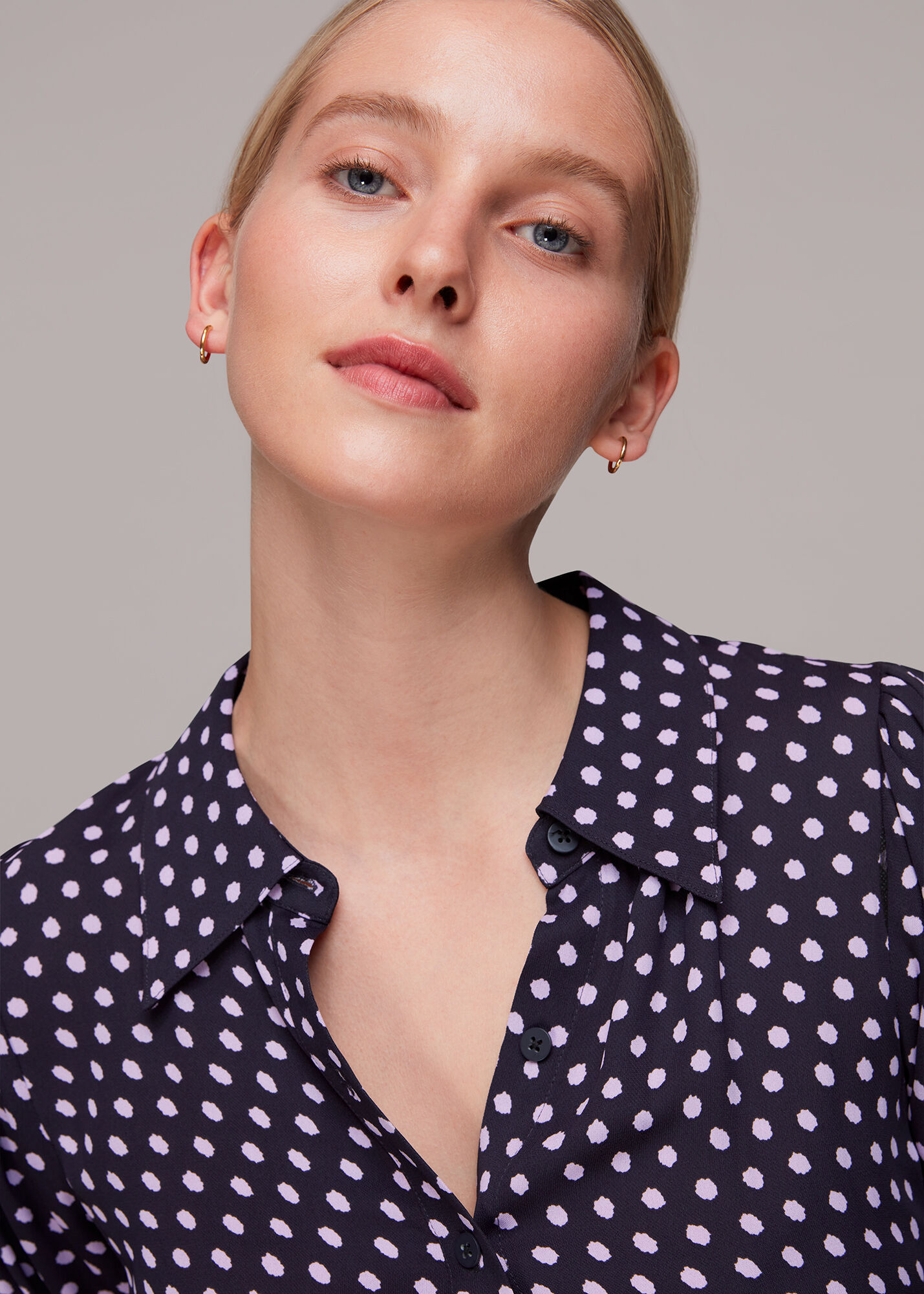 Multicolour Dotted Spot Print Shirt Dress | WHISTLES | Whistles UK