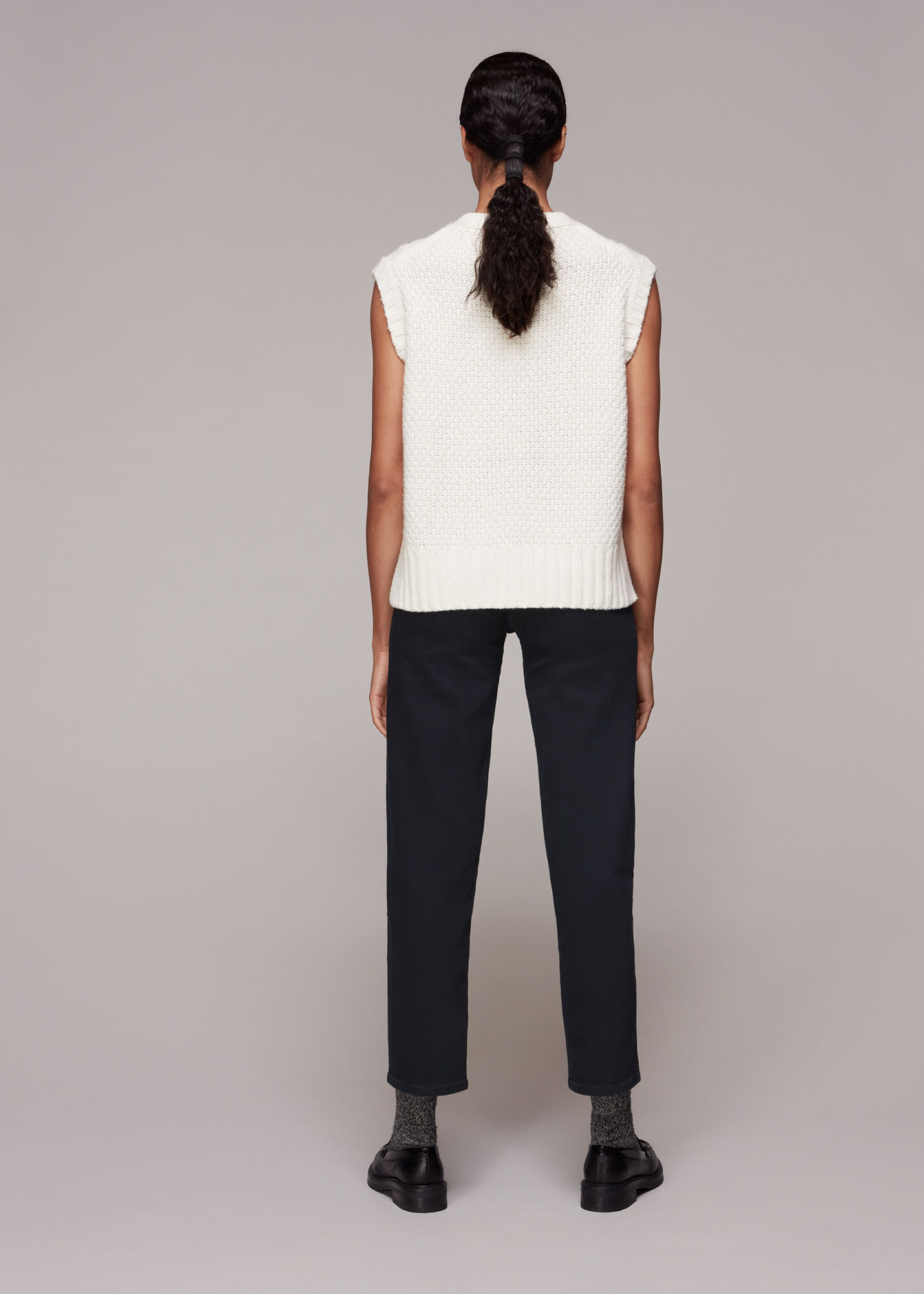 Black Long Stretch Barrel Leg Jean | WHISTLES | Whistles UK