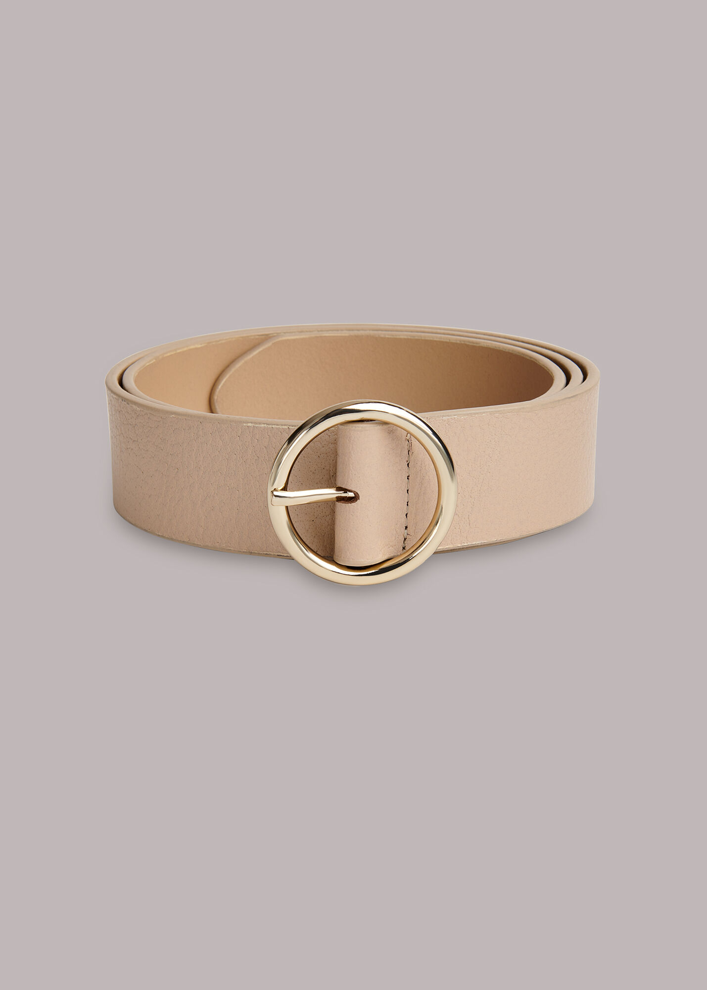 Ivory Circle Buckle Belt | WHISTLES | Whistles UK