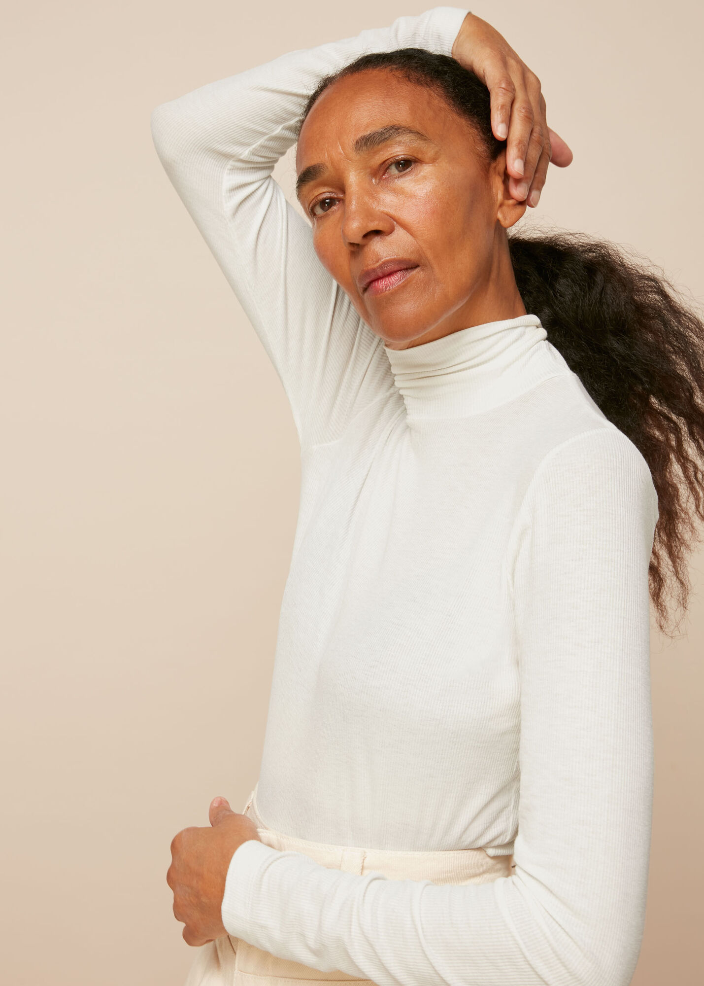 Ivory Essential Polo Neck | WHISTLES | Whistles UK