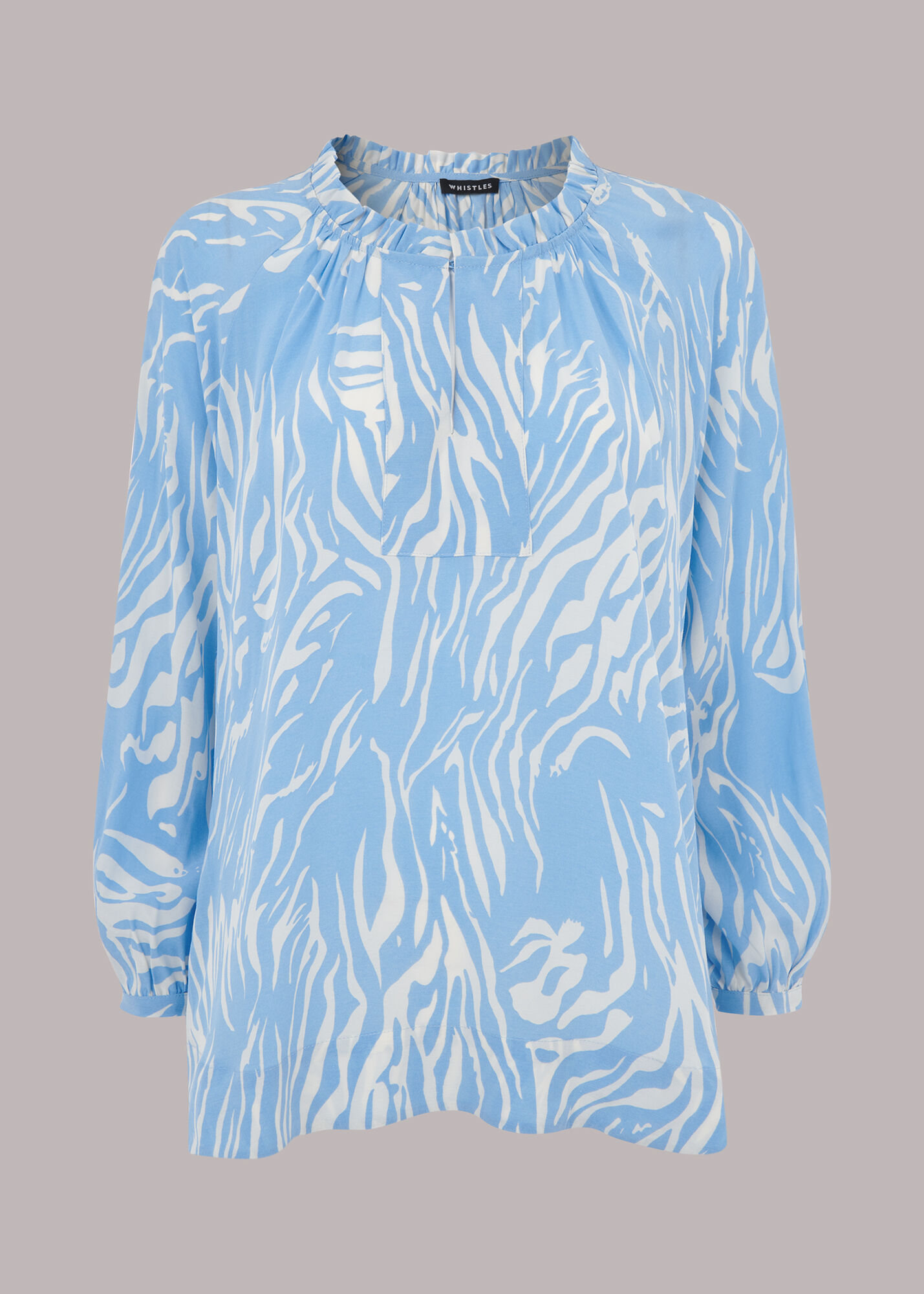 Blue/Multi Tiger Print Blouse | WHISTLES | Whistles UK