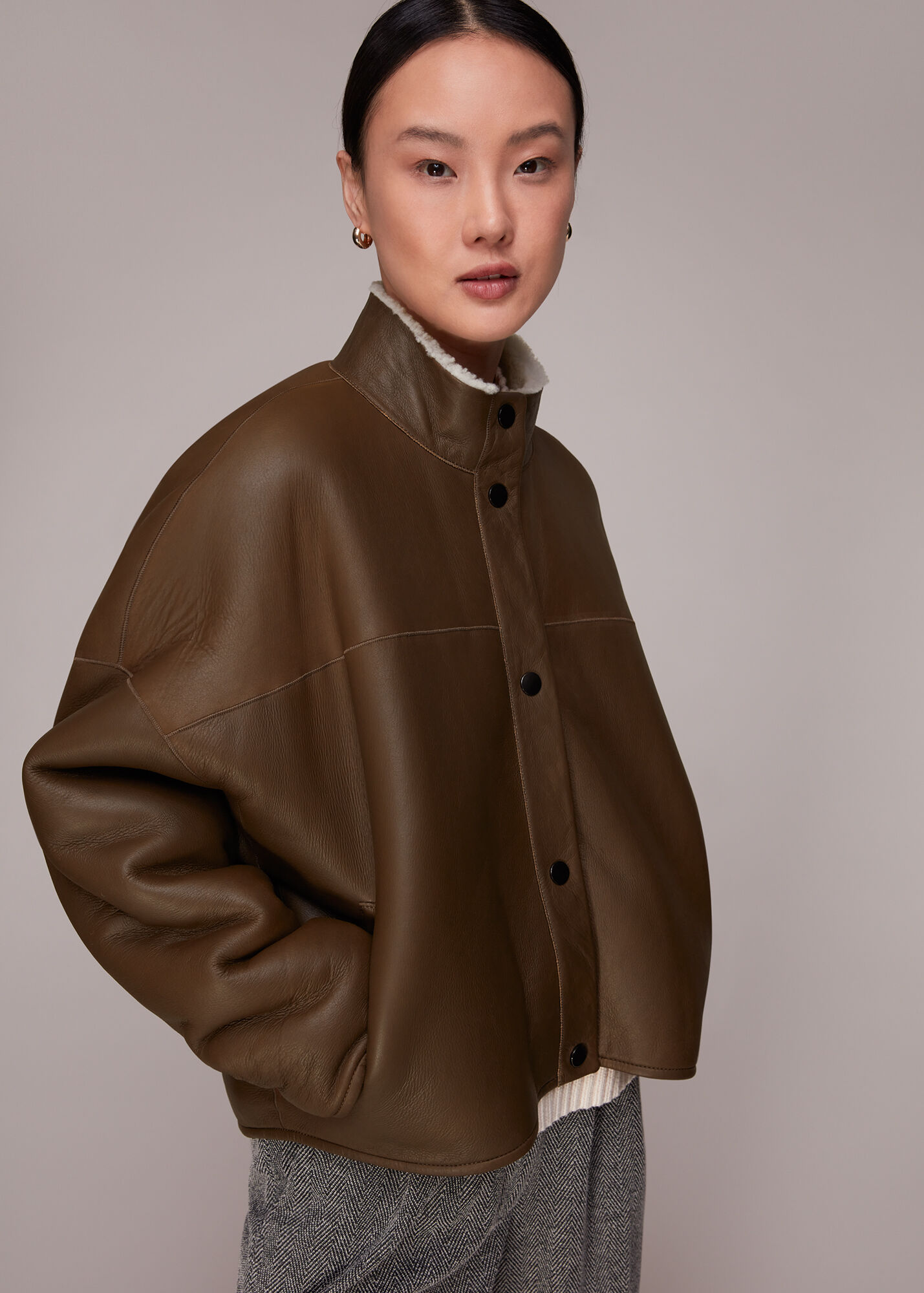 Brown/Multi Zoe Reversible Coat | WHISTLES | Whistles UK