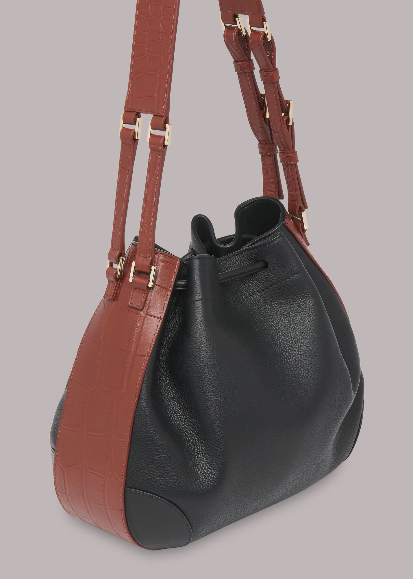 Black/Multi Derin Drawstring Shoulder Bag | WHISTLES