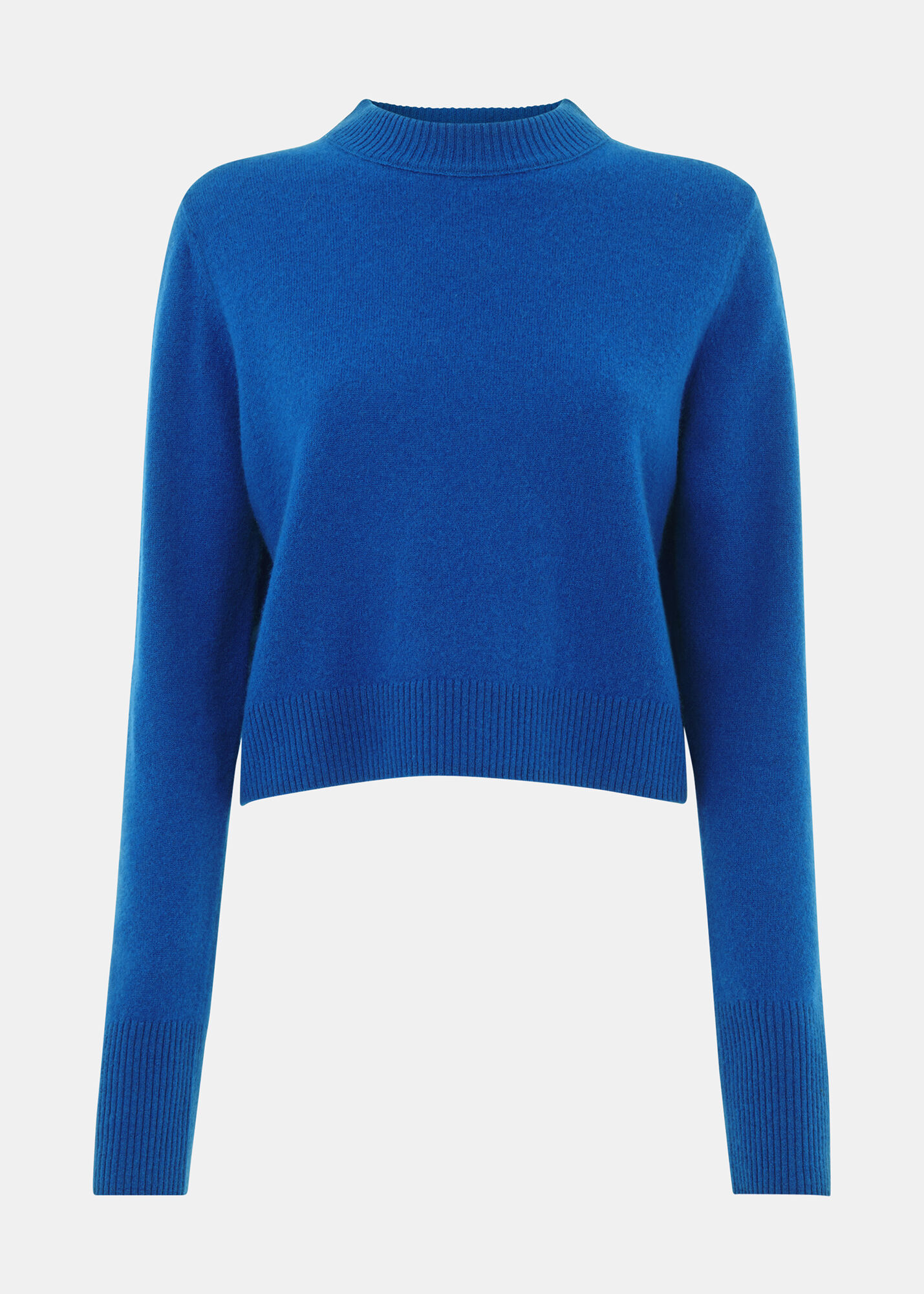 Cobalt Blue Wool Cropped Sweater | WHISTLES | Whistles UK